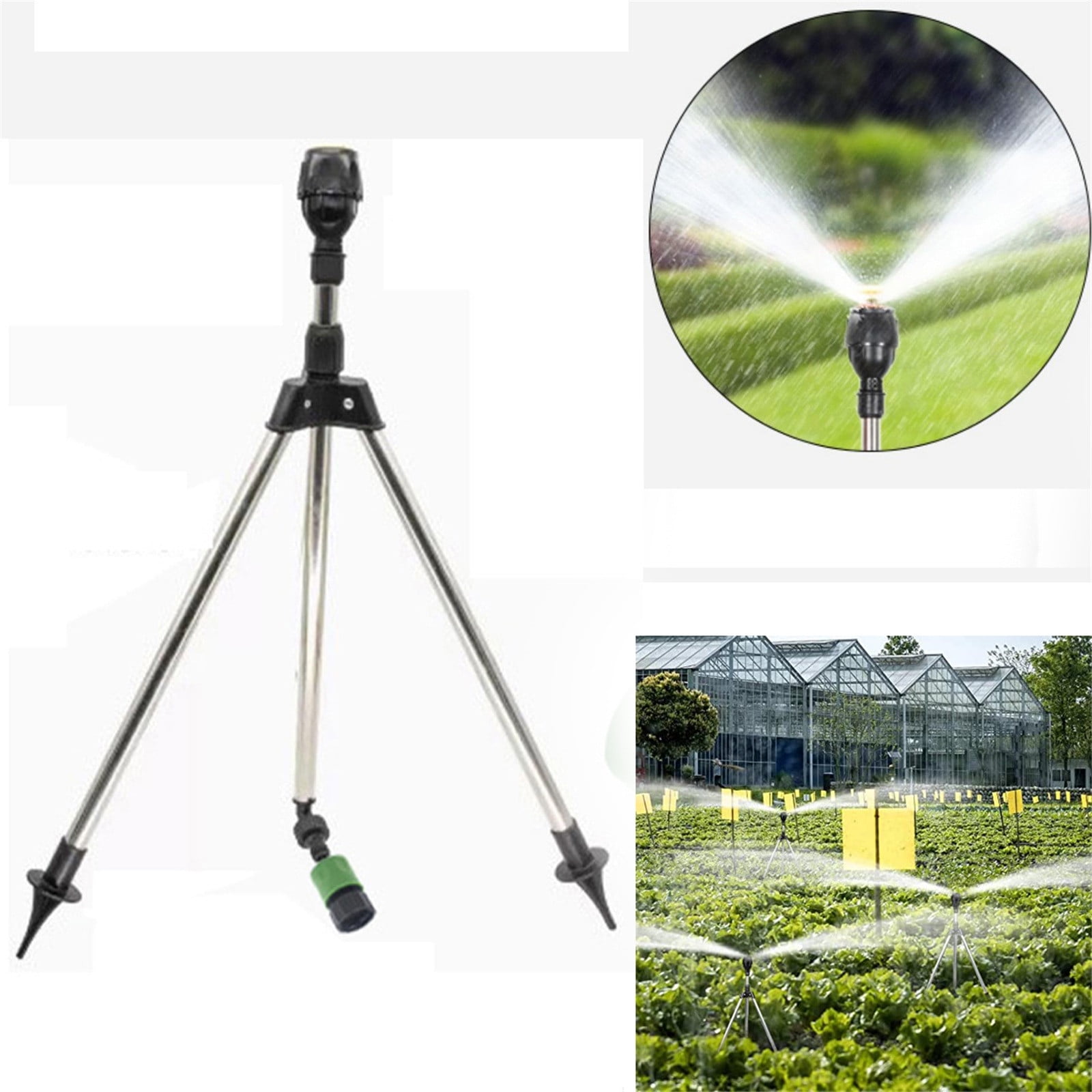 Qipanw Garden Tools Rotating Tripod Sprinkler, 360 Degree Automatic ...