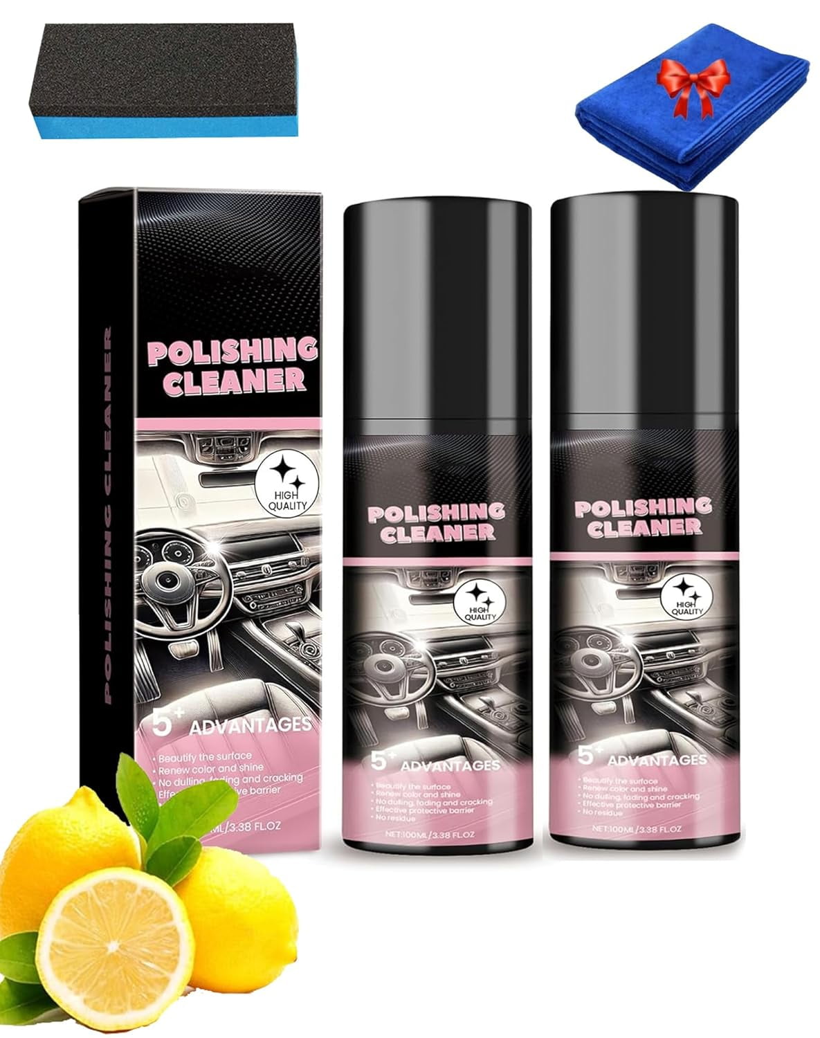 Qirevo Car Cleaner, Car Interior Spray, Deep Cleaning Car Polish Spray ...