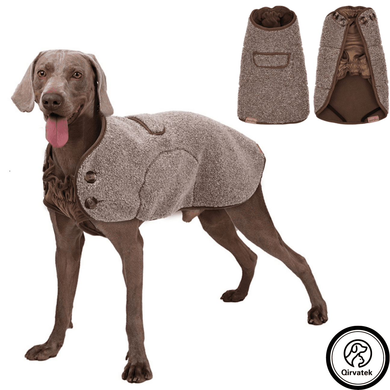Qirvatek Dog Lambswool Warm Clothing, Pet Thermal Vests and Jackets ...