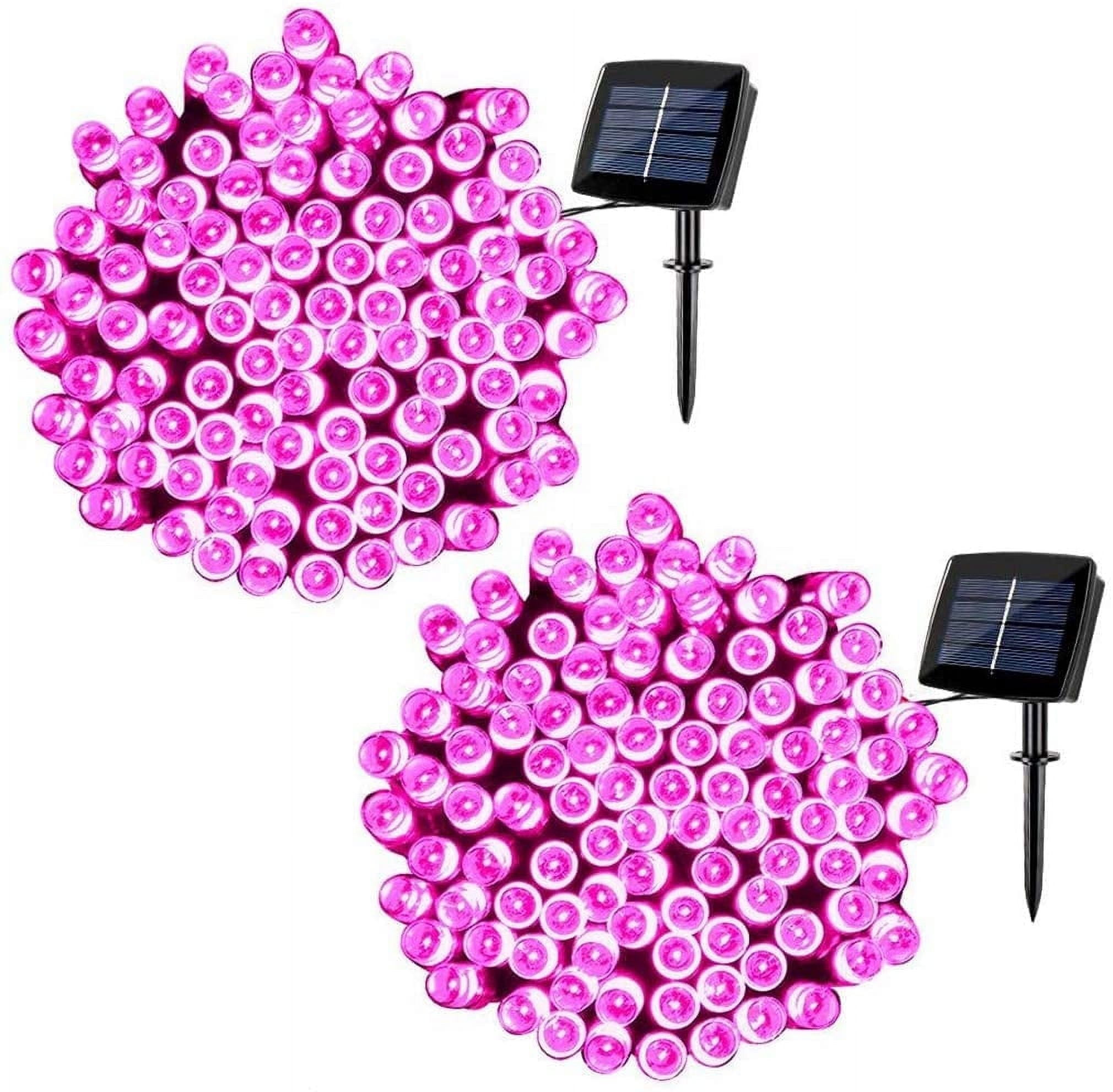 Walmart Solar String Lights 72ft 200 LED, Waterproof, Pink, 2 Pack for ...