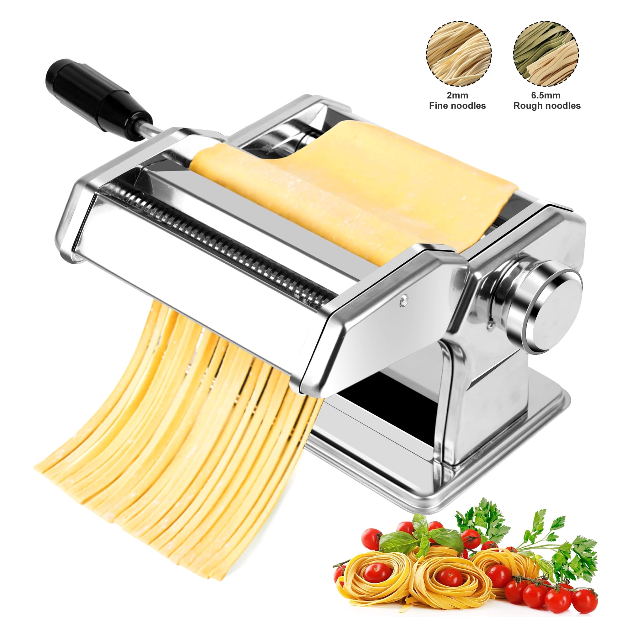 Qissep Stainless Steel Manual Pasta Maker Machine,8 Adjustable ...