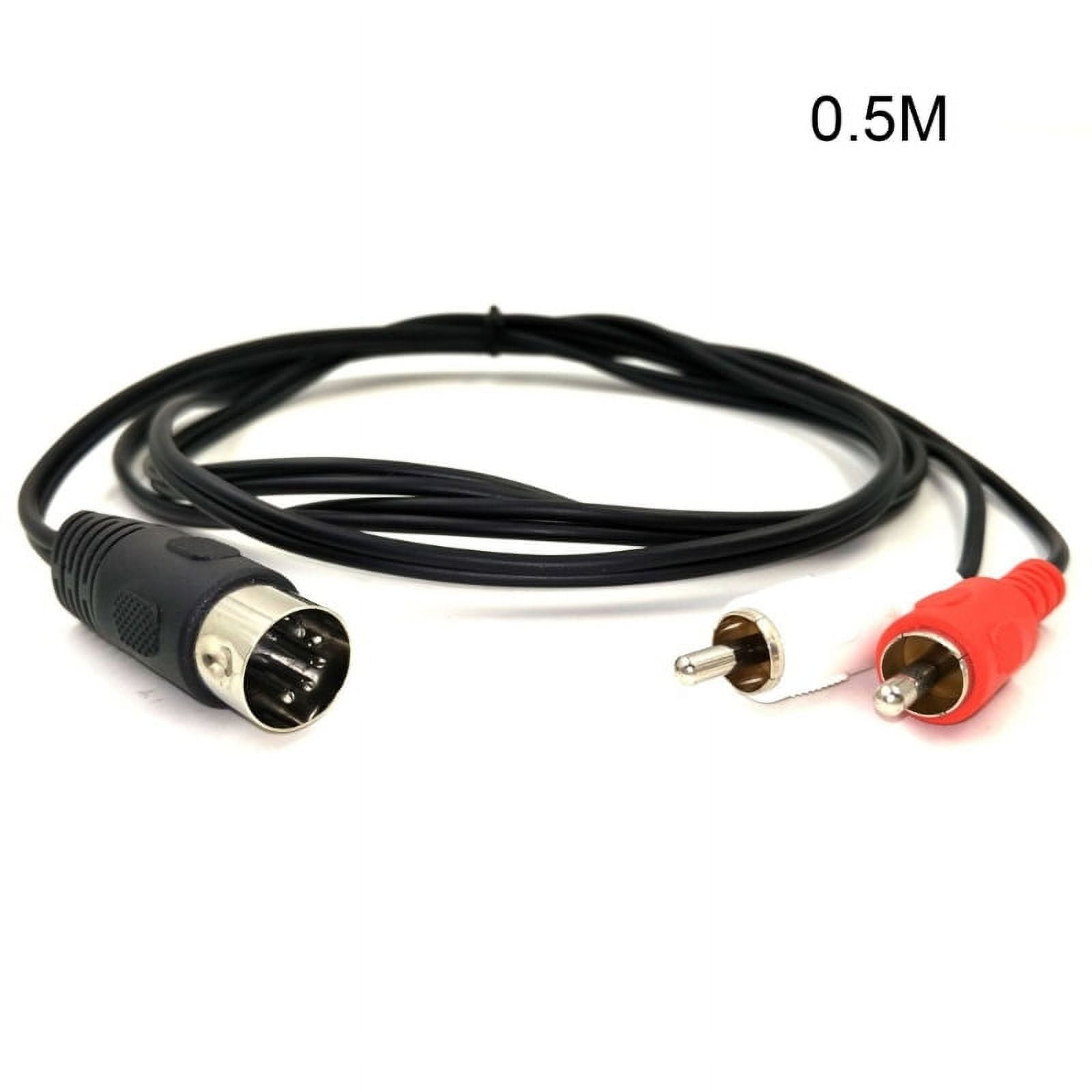 Qisuw 0.5M/1.5m 5 PIN DIN Male to 2RCA Male Video TV Audio Lead ...
