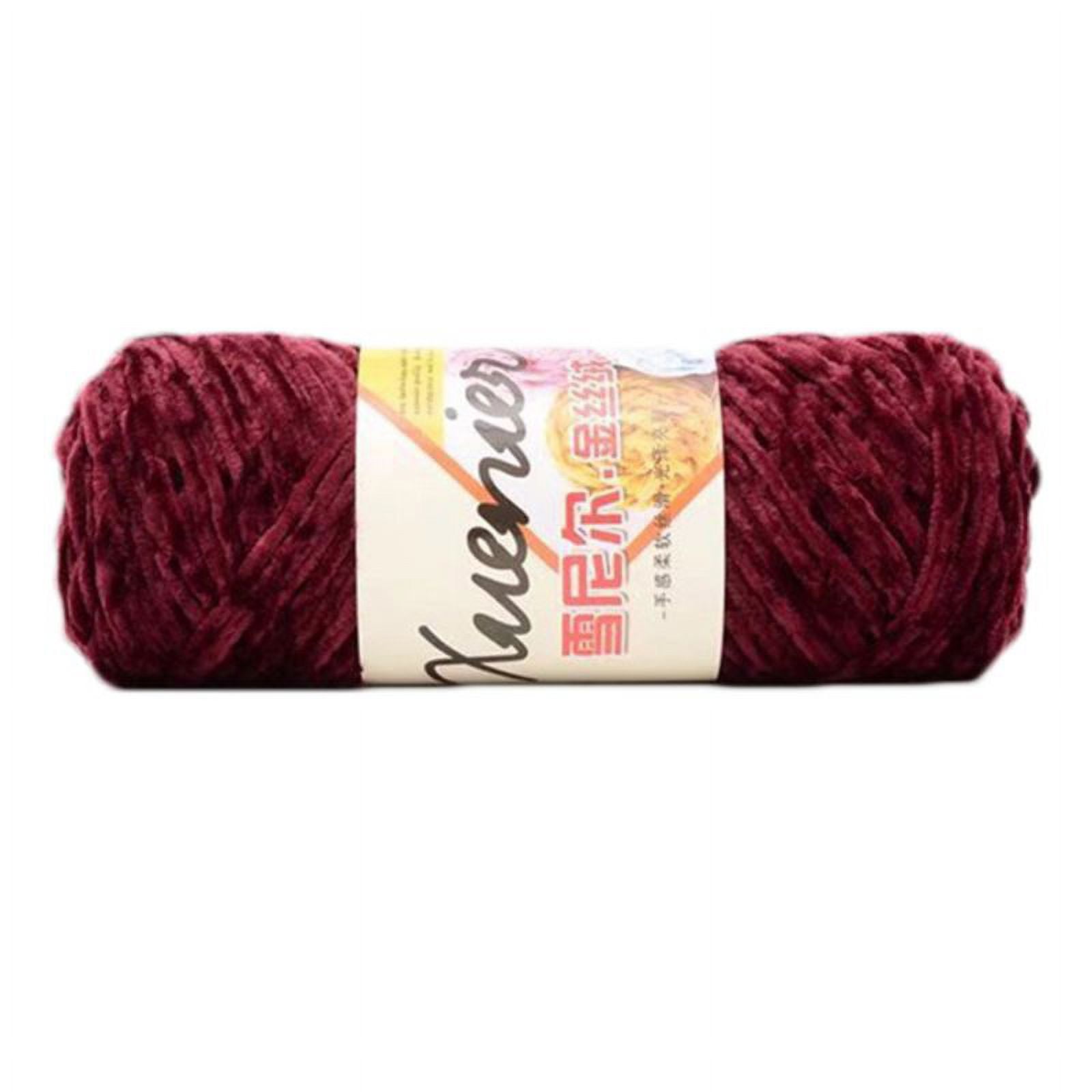 Qisuw 100g Chenille Velvet Yarn Wram Solid Color Hand-Knitted Thick ...