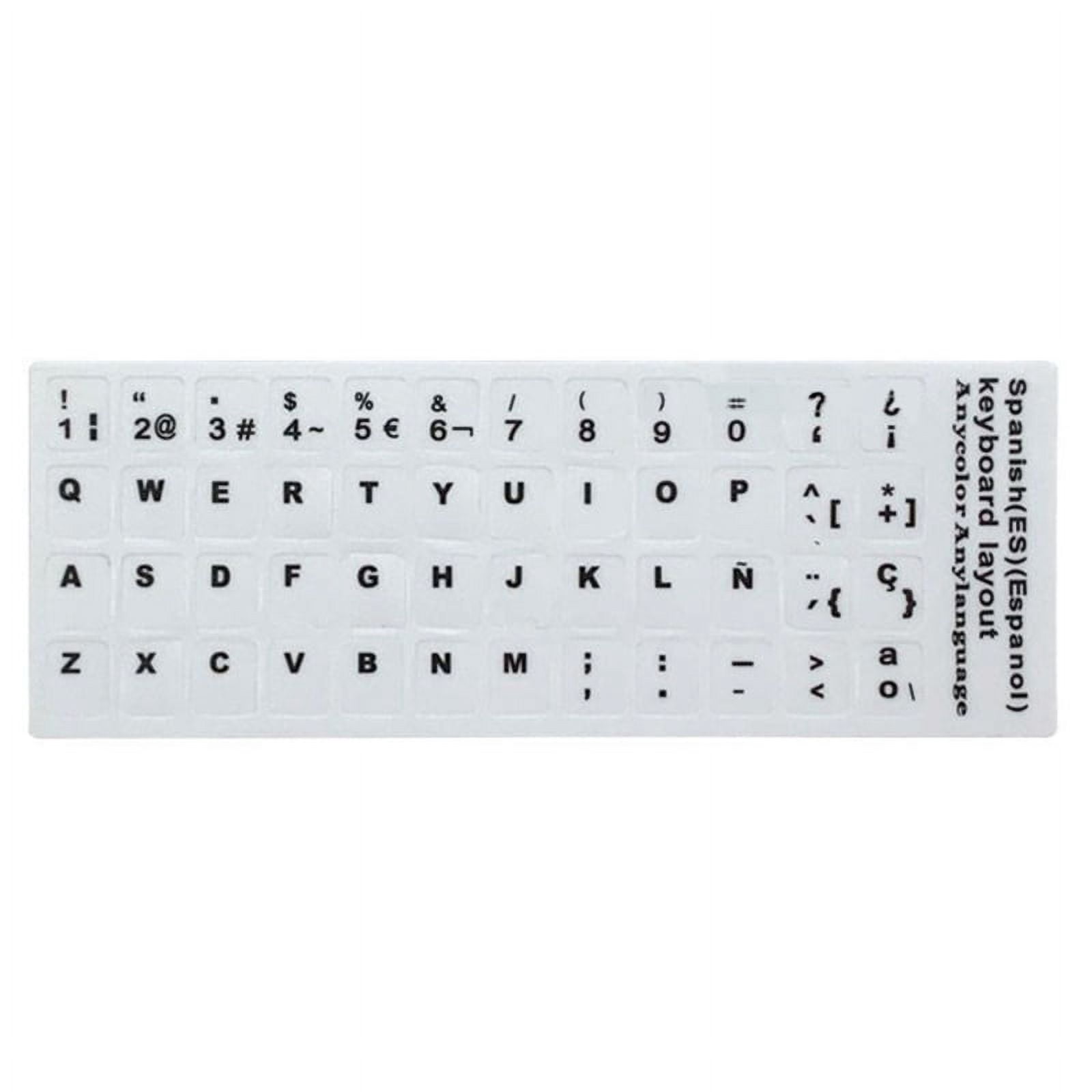 Qisuw 18*6.5cm Keyboard Layout Stickers Spanish Letter Keyboard Button ...