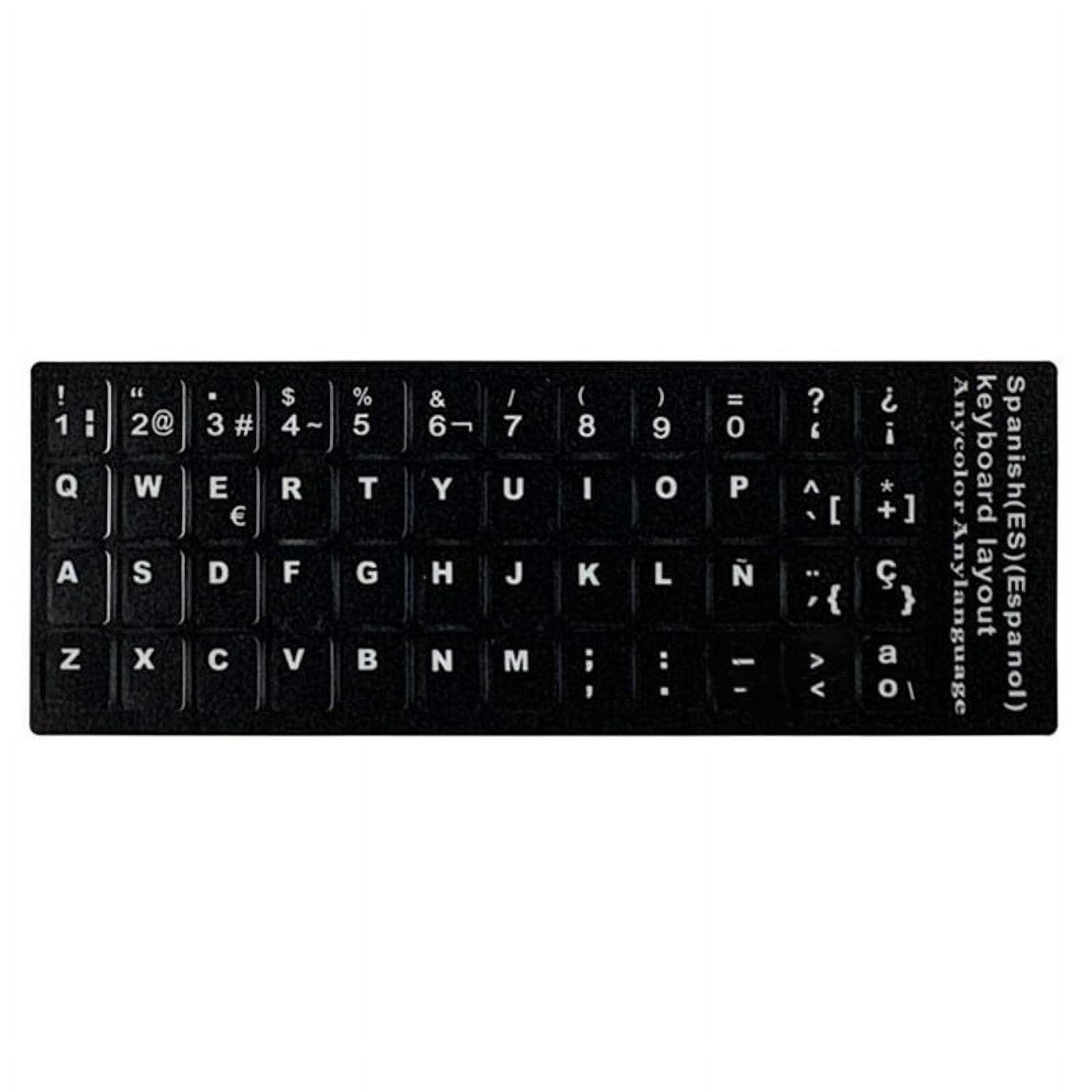 Qisuw 18*6.5cm Keyboard Layout Stickers Spanish Letter Keyboard Button ...