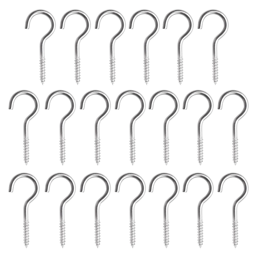 Qisuw 20 Pack Ceiling Hooks Metal Wall Hooks C-Shape Screw-in Hanger ...