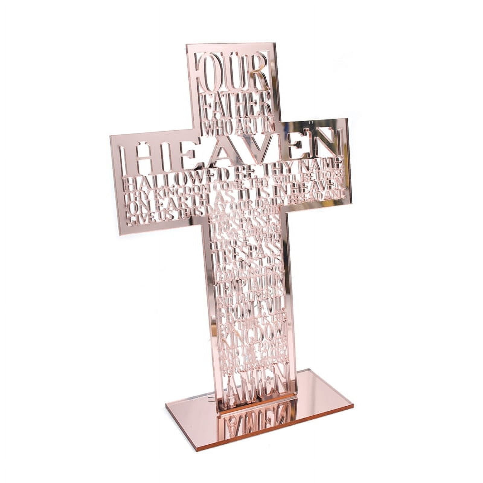 Qisuw 21cm Hollow Out Acrylic Scriptures for Cross with Stand Jesus ...