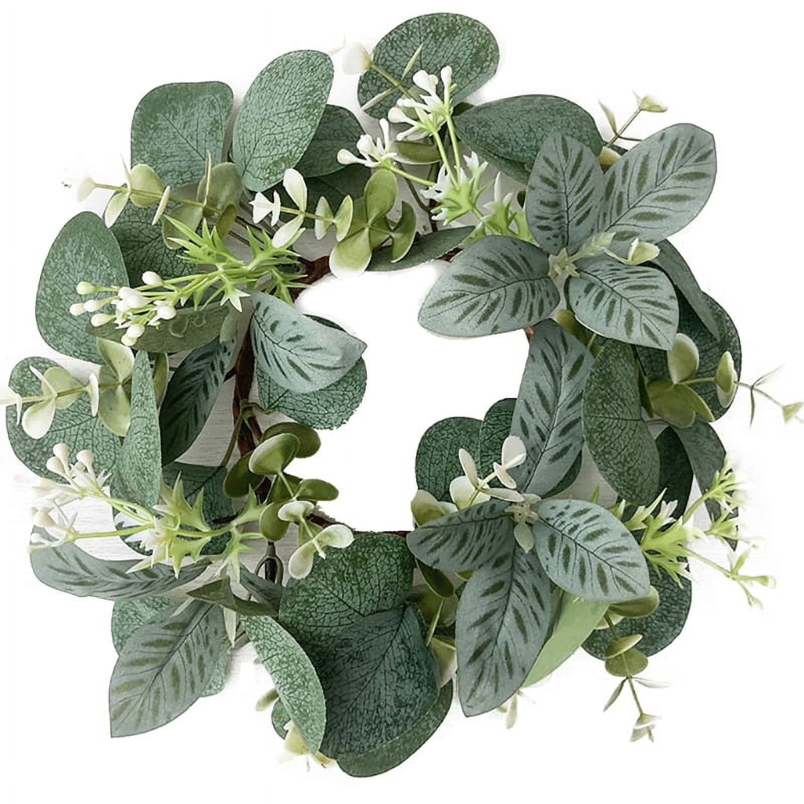 Qisuw 25cm Garlands Candlestick Silk Artificial Wreath For Candle ...