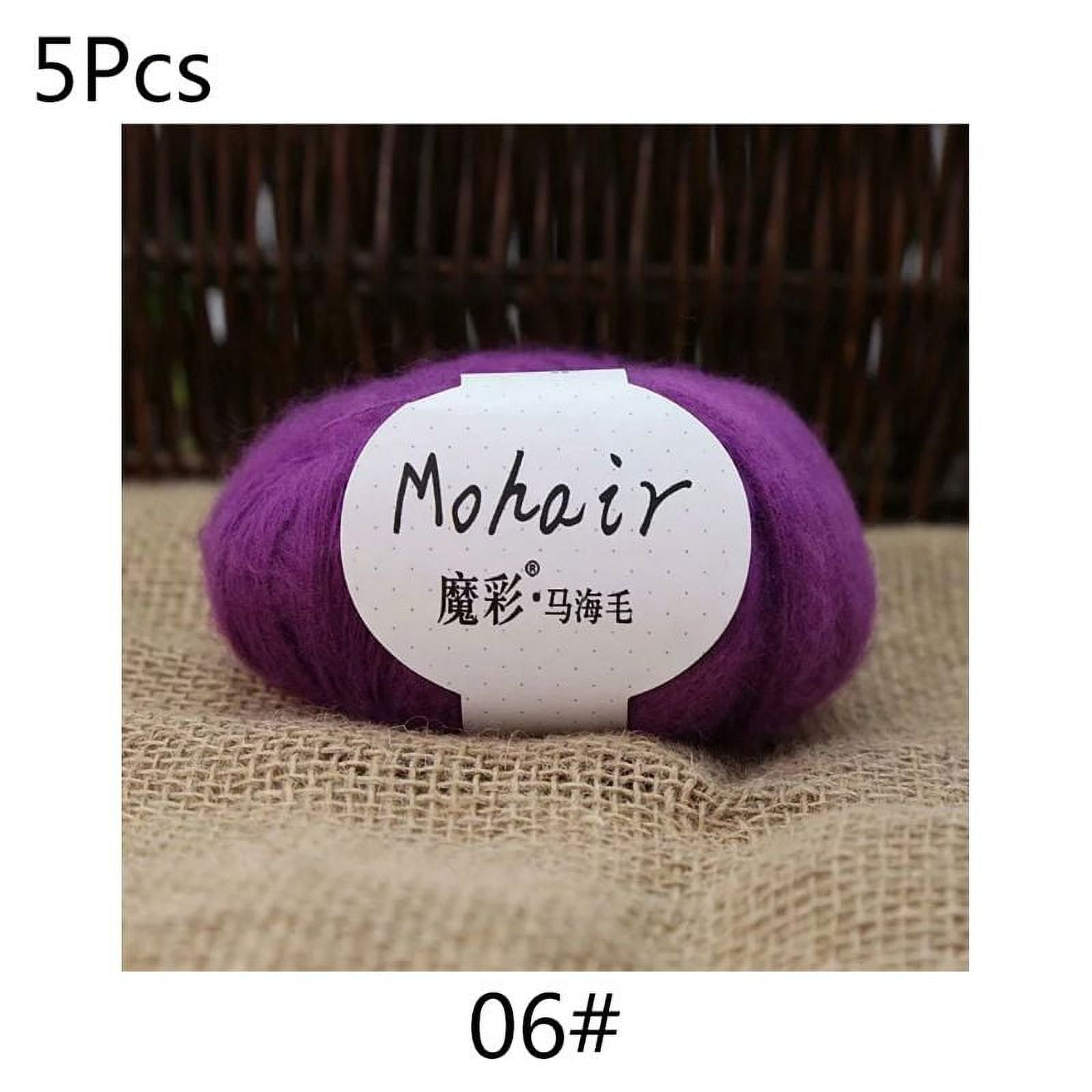 Qisuw 5 Rolls 125g Soft Thin Angola Mohair Yarn Fine Baby Wool Hand ...