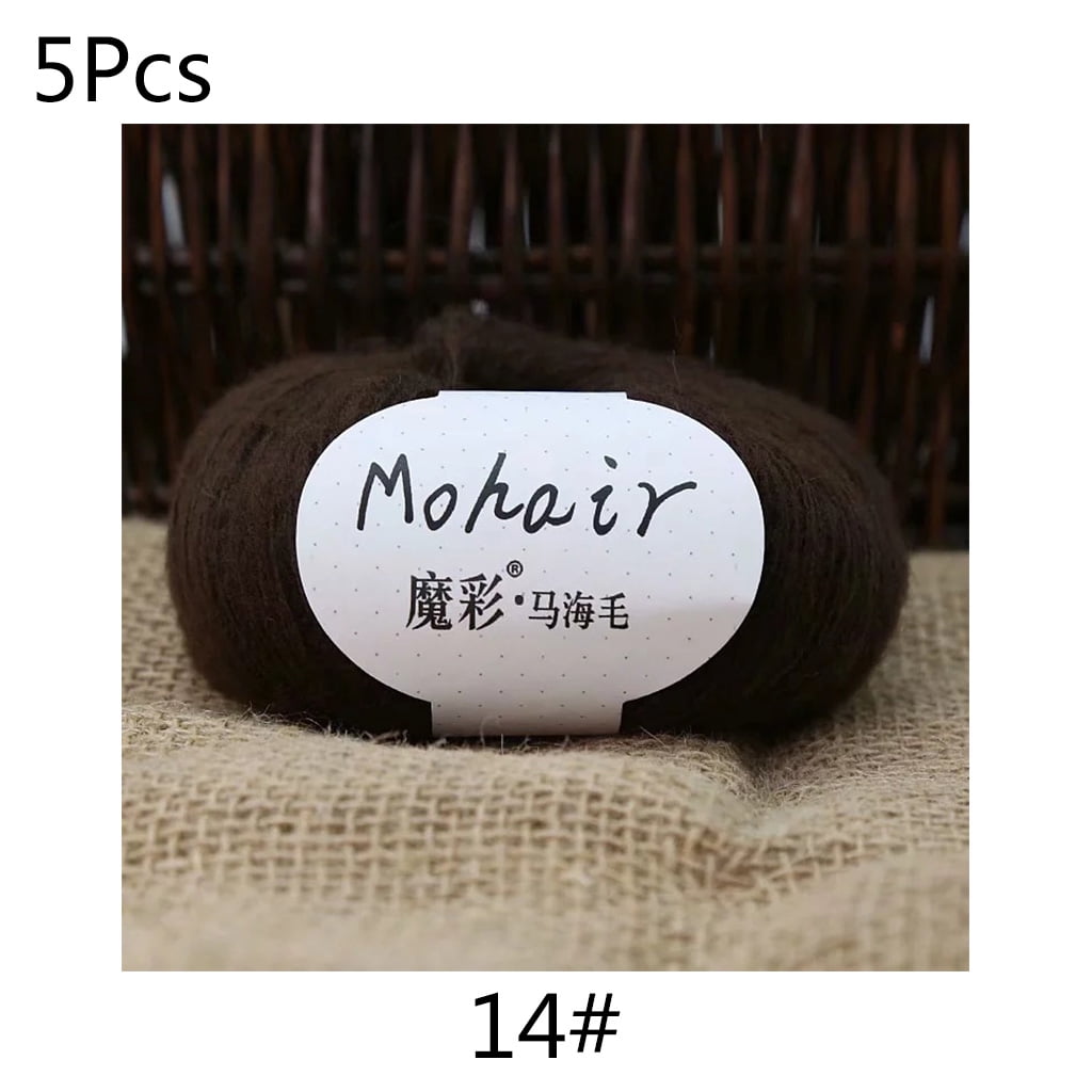 Qisuw 5 Rolls 125g Soft Thin Angola Mohair Yarn Fine Baby Wool Hand ...