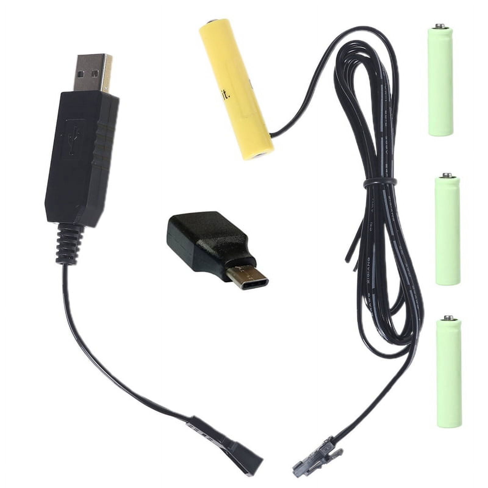 Qisuw AAA Dummy Battery Reuse Batteries USB/Type C Power Supply Cable ...