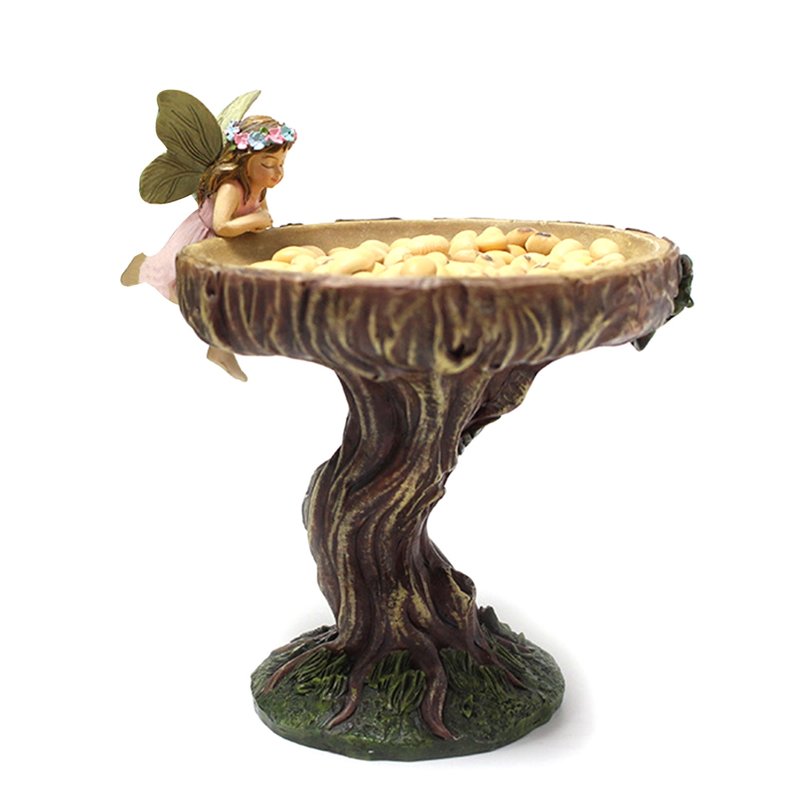 Qisuw Angel Girl Garden Resin Art Fairy Statue Bird Feeder Yard Art ...
