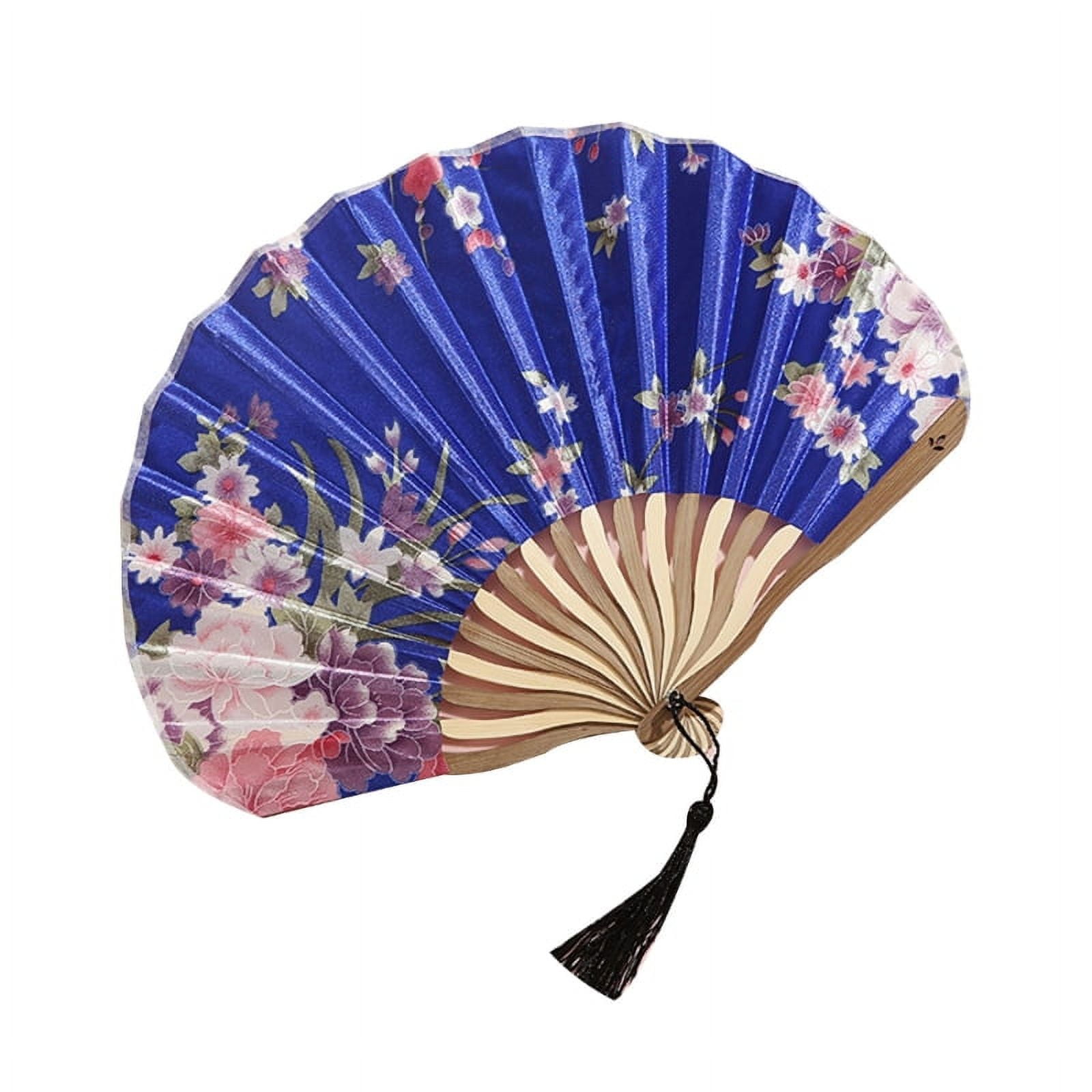 Qisuw Bamboo Fold Hand Fan Wedding Chinese Japanese Fan Vintage Flower ...