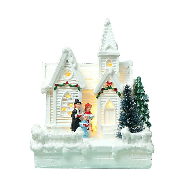 Qisuw Christmas Decorations Scene Village Houses Town with Warm White ...