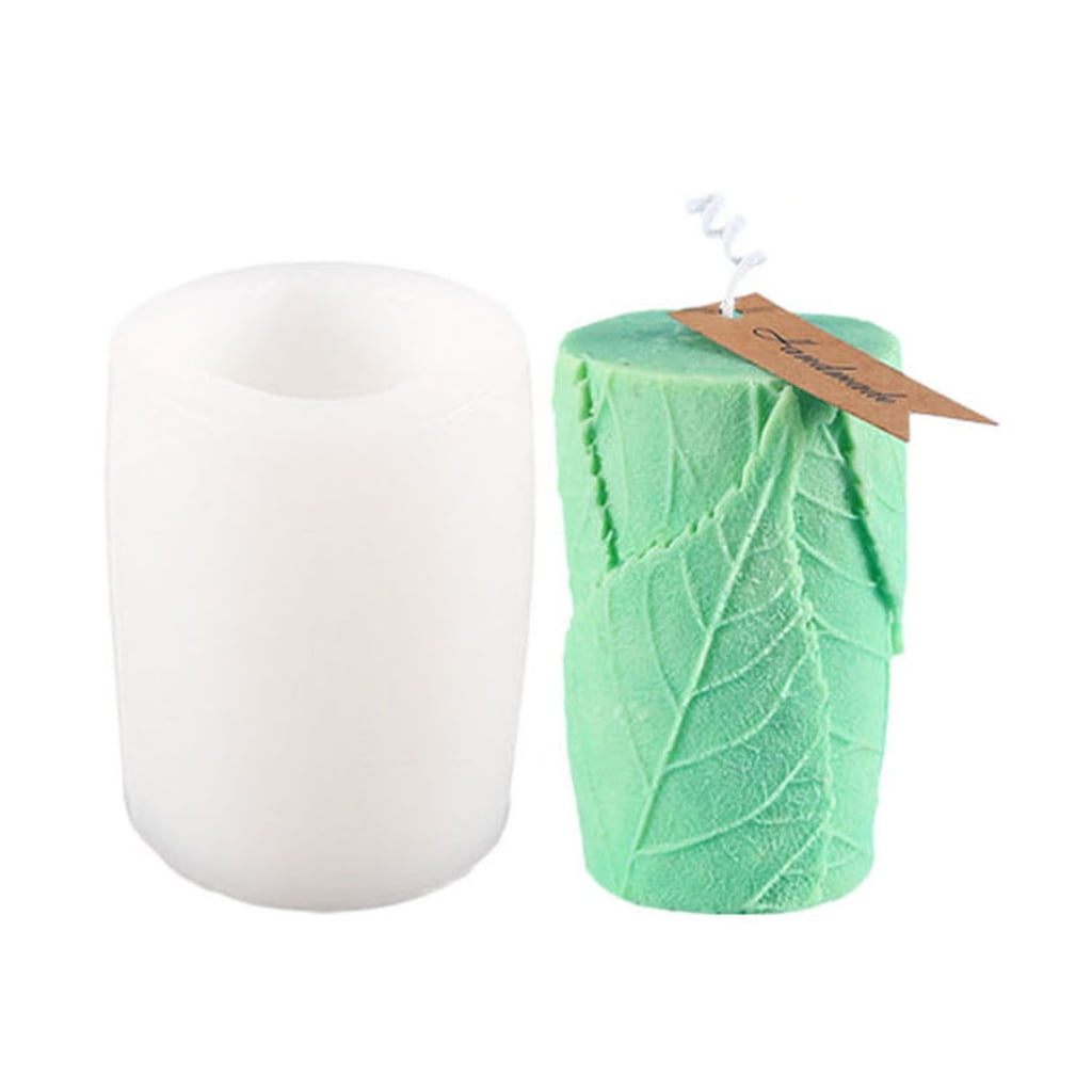 Qisuw Cylinder Candle Molds for Candle Making Tree Leaf Rose Pillar ...