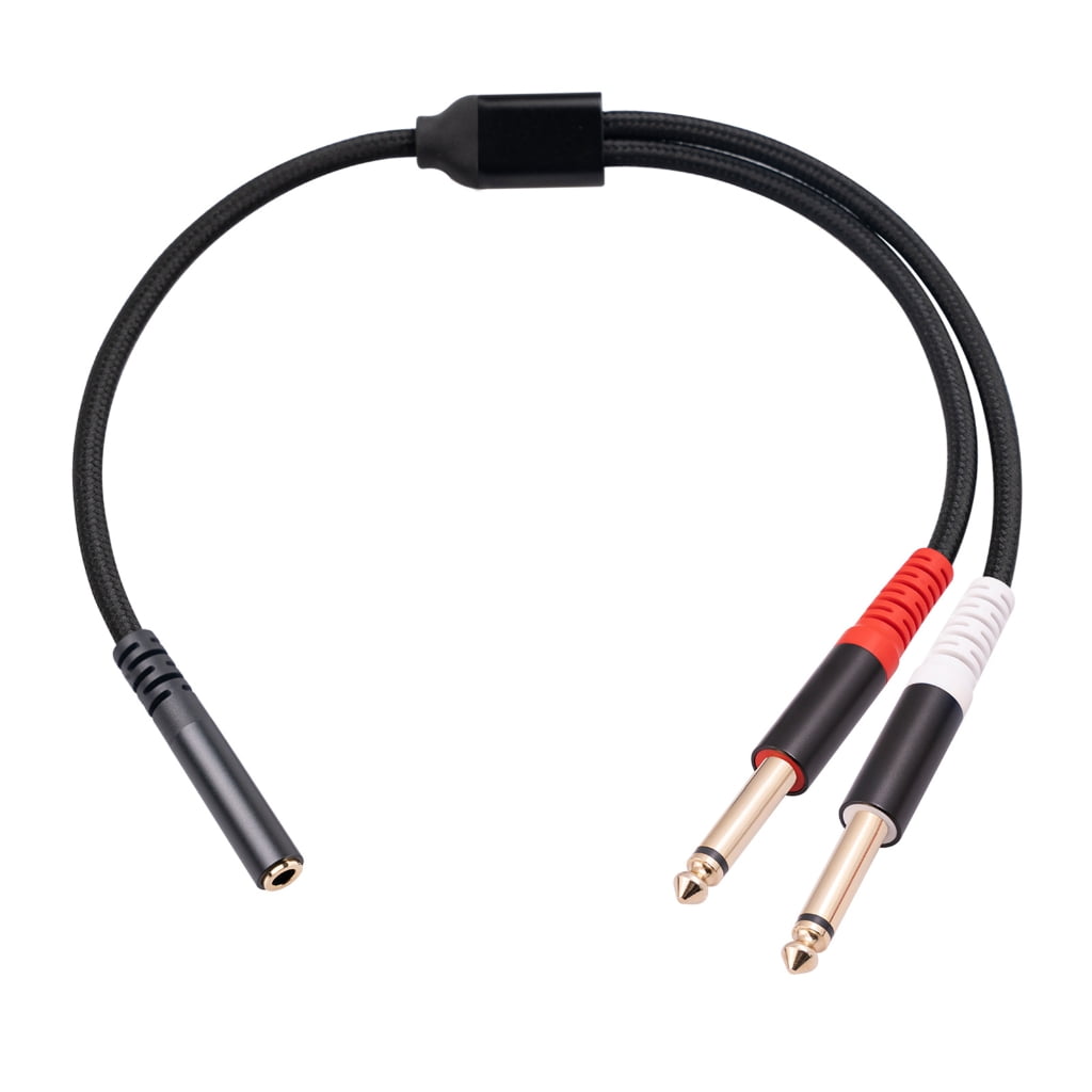 Qisuw Dual 6.35mm to 3.5mm Female Stereo Audio Cable 3.5mm to Dual 1/4 ...