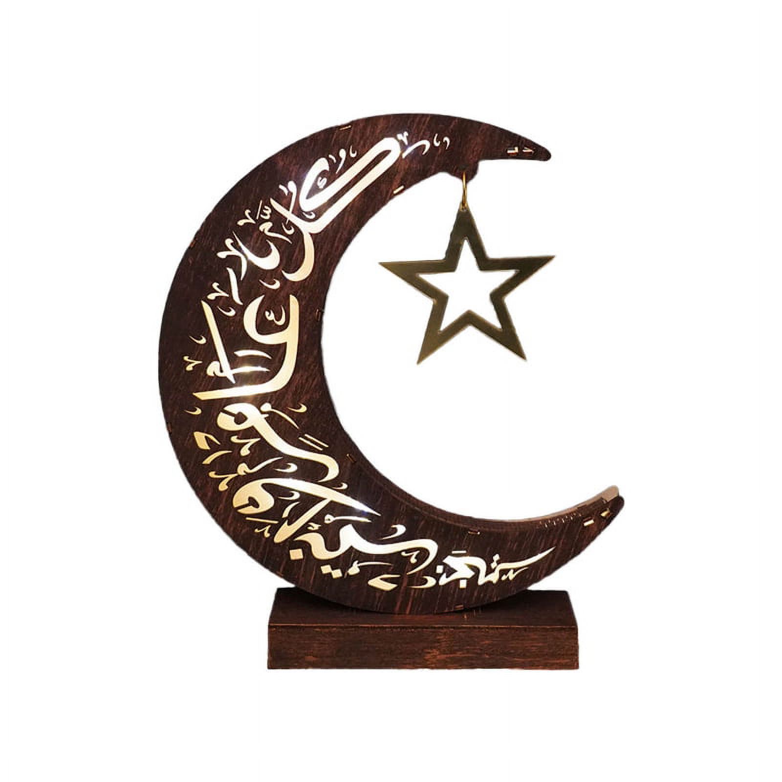Qisuw Eid Wooden Moon Star Led Light Pendant Ramadan Hanging Lamp ...