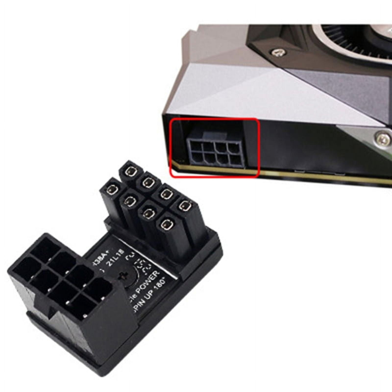 Qisuw GPU VGA PCIe 8 Pin 6 Pin U Turn 180 Degree Angle Connector Power ...