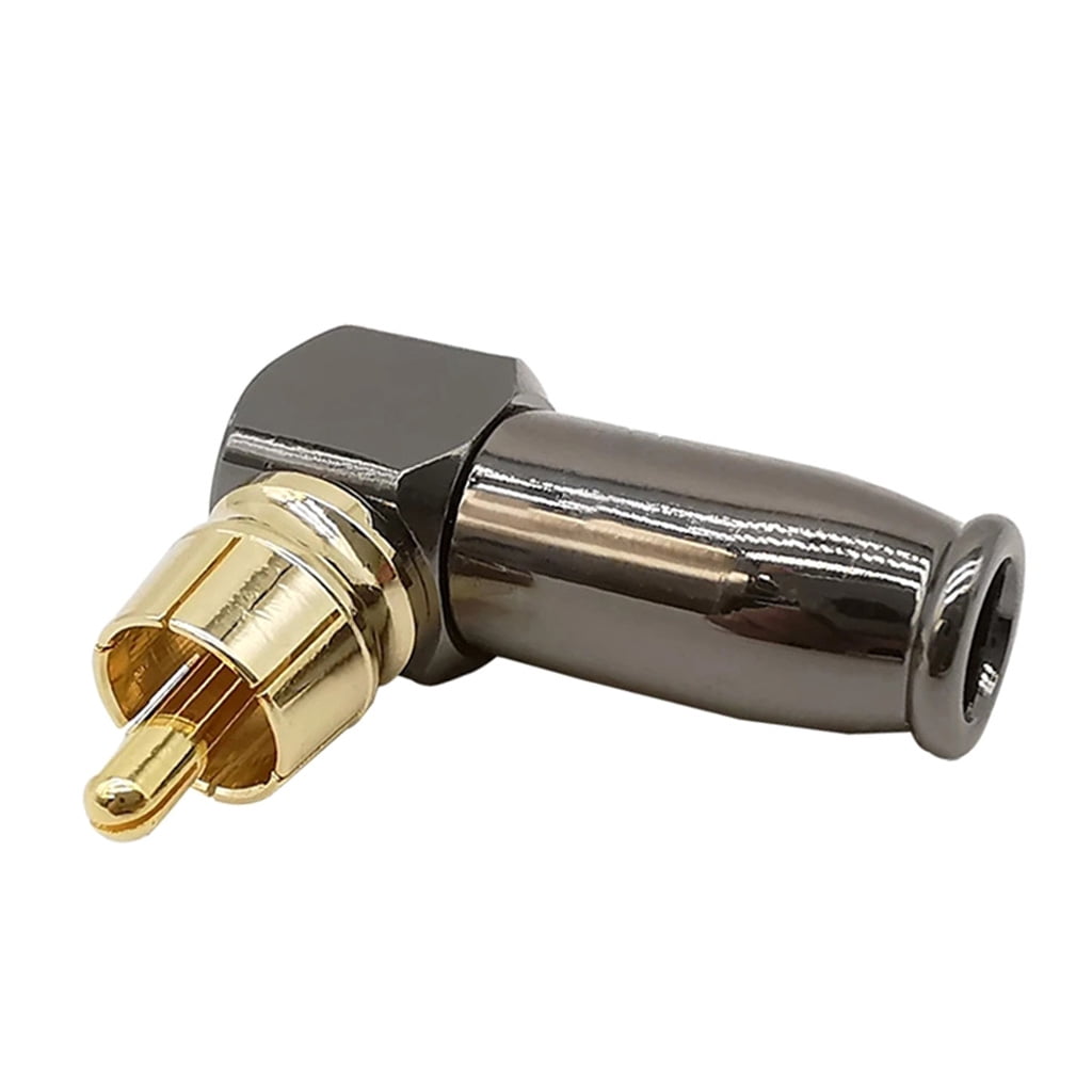 Qisuw Gold Plated RCA Male Plug for Audio Vedio Wire Right Angle L-shaped RCA Adapter Audio ...