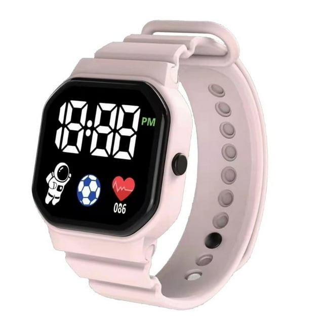 Qisuw LED Digital Watch Date Time Battery Powered Watch Waterproof ...