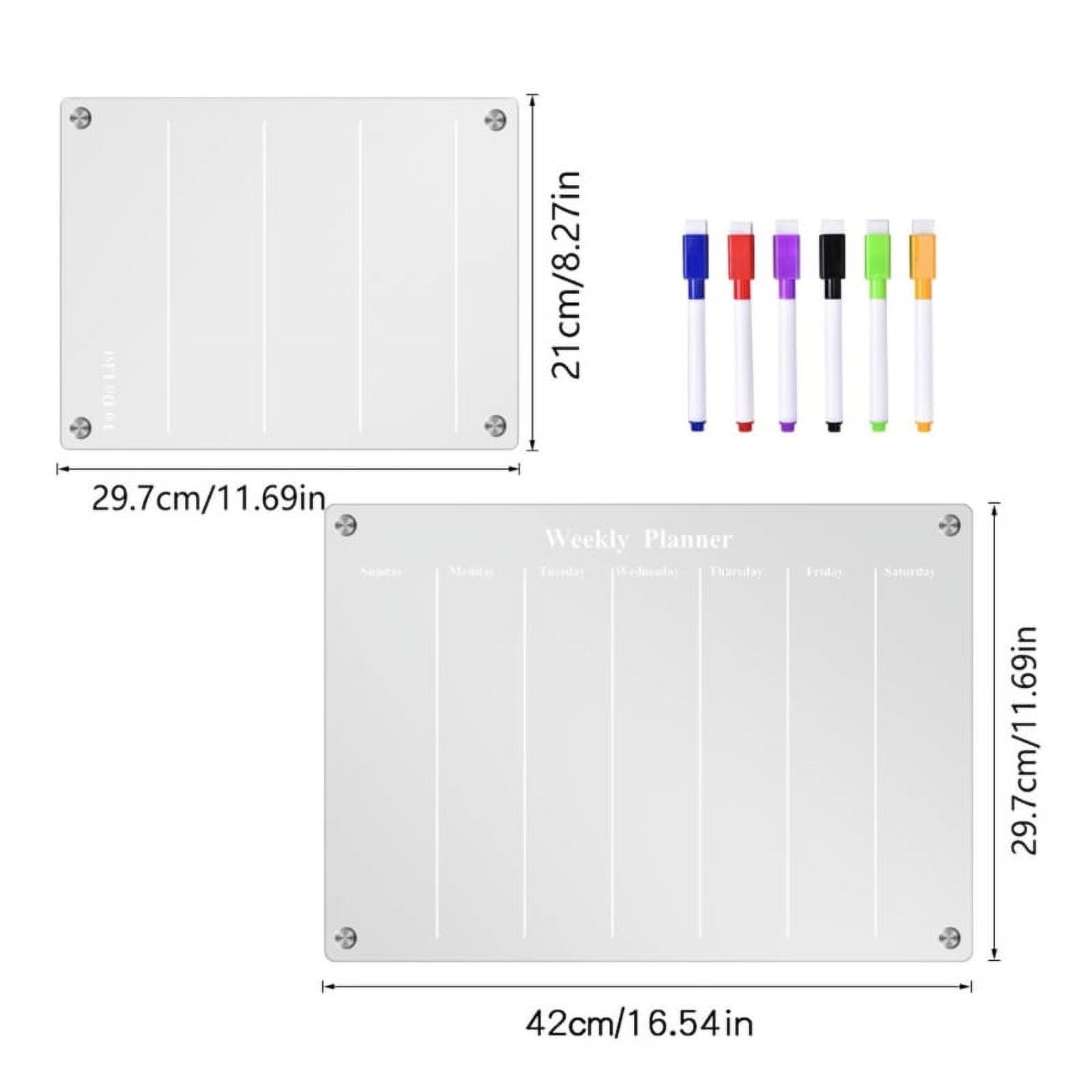 Qisuw Magnetic Dry Erase Weekly Planner Board for Fridge Weekly ...