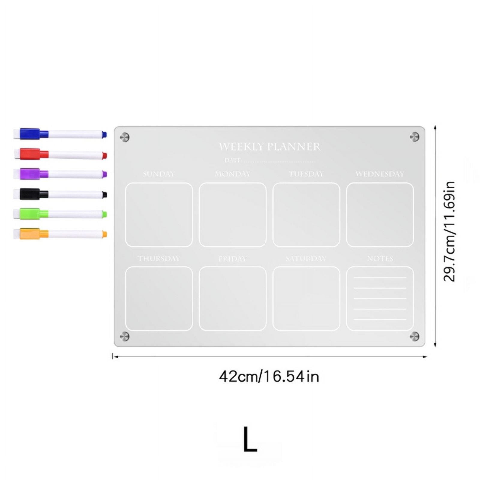 Qisuw Magnetic Dry Erase Weekly Planner Board for Fridge Weekly ...