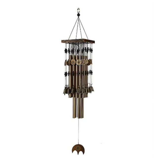 Qisuw Outdoor Metal Tube Wind Chime with Copper Bell IndoorLarge ...