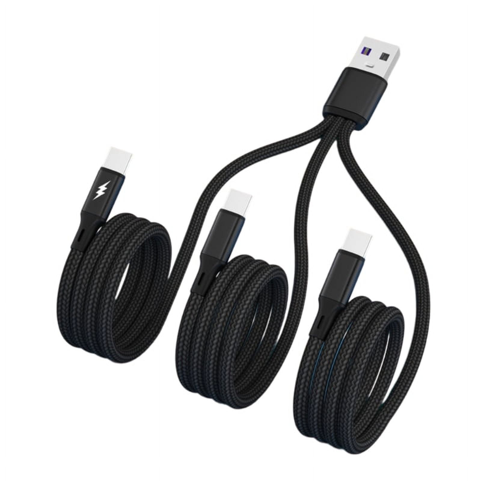 Qisuw Quick Charging USB to 3* Type-C Charger Cable Cord 5V Power ...