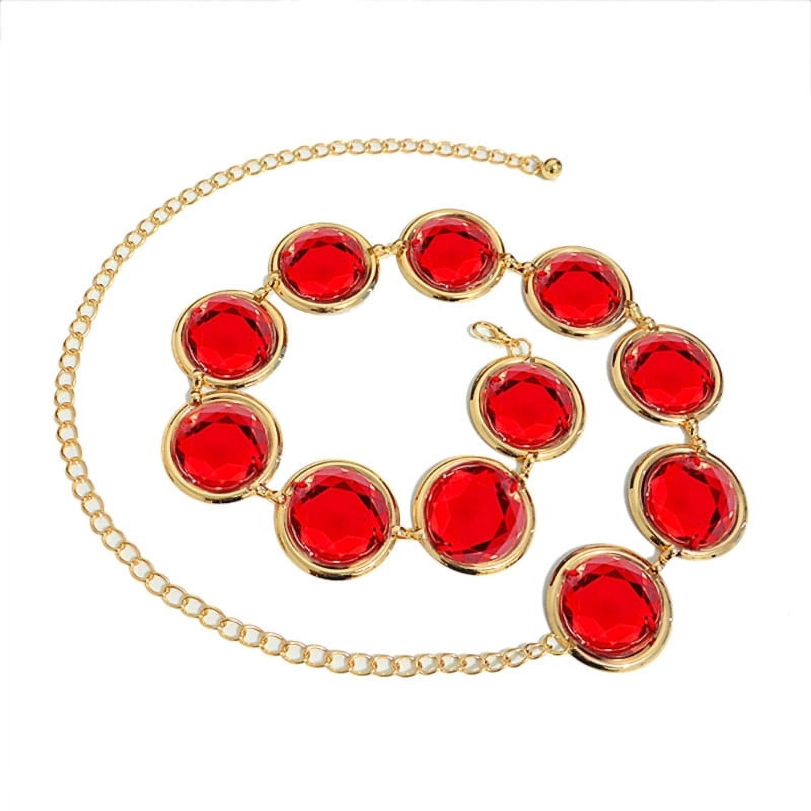 Qisuw Red Crystal Waist Chain Belt Jewelry Belly Chain Decorative Belts ...