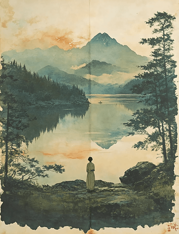 Qisvanset 12x16 Inch Framed Canvas Wall Art Mount Fuji Lake Yamanaka ...