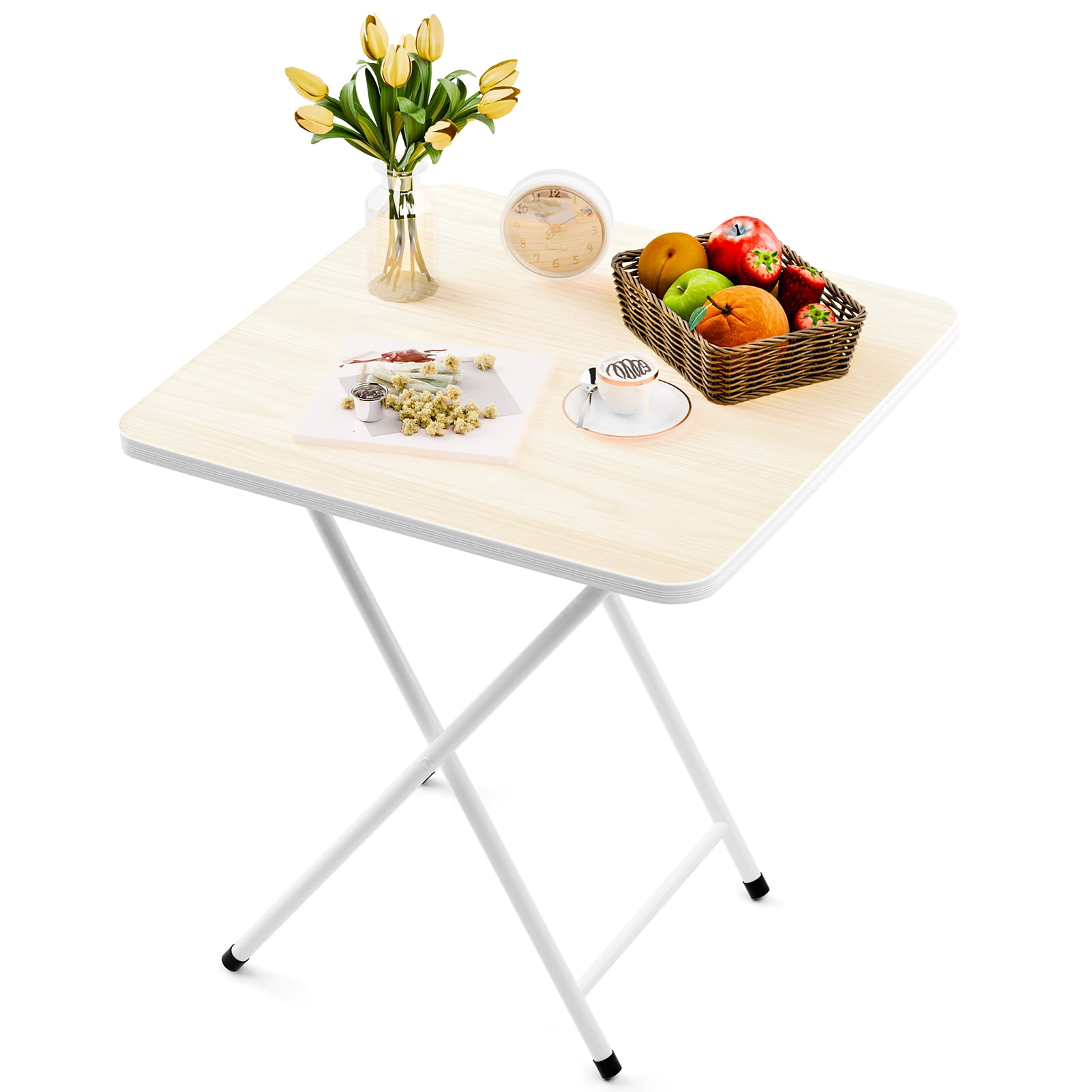 Qiuikloi Foldable TV Tray Table for Small Space Portable TV Dinner ...