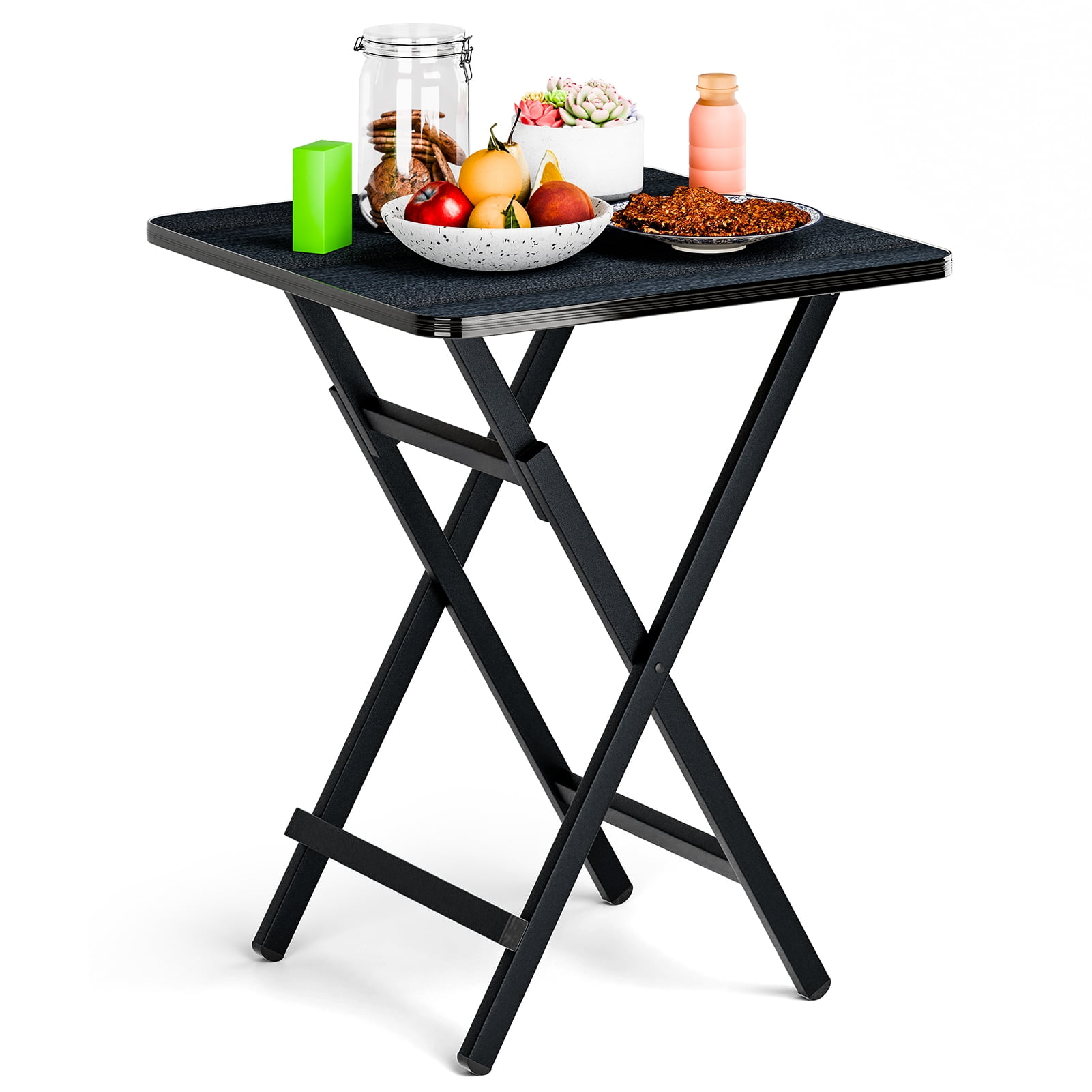 Qiuikloi Foldable TV Tray Table for Small Space Portable TV Dinner ...