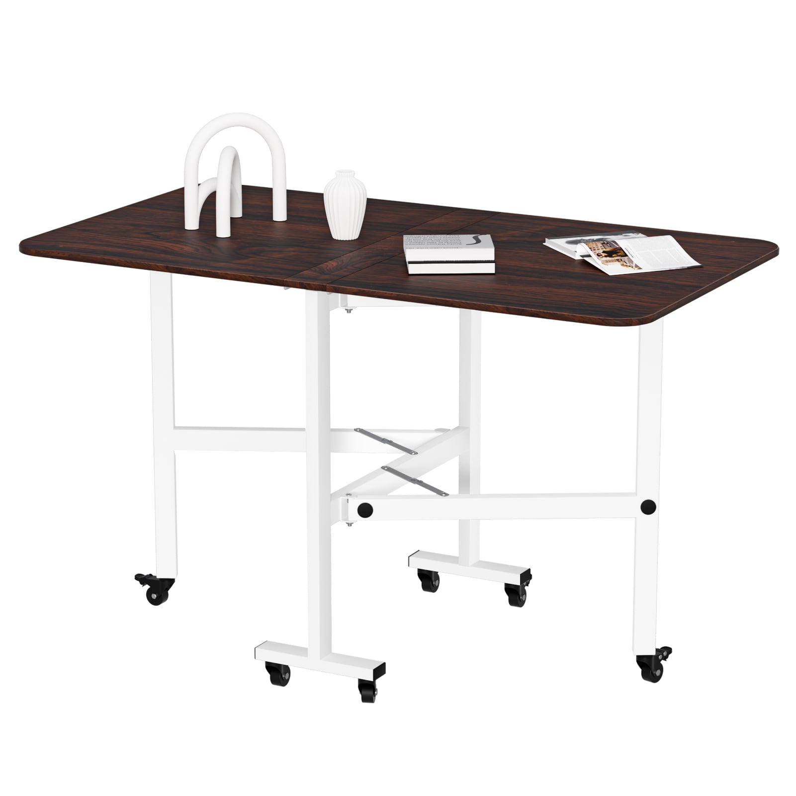 Qiuikloi Folding Dining Table, Drop Leaf Dining Table, Foldable ...