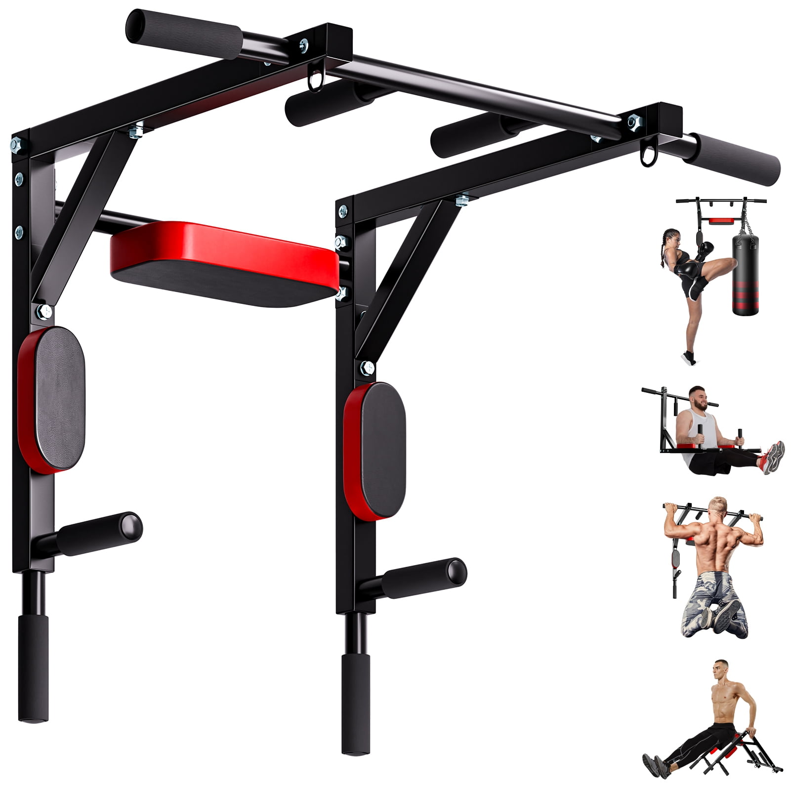 Qiuikloi Pull Up Bar Power Tower Dip Bar Station Heavy Duty Pull-up ...