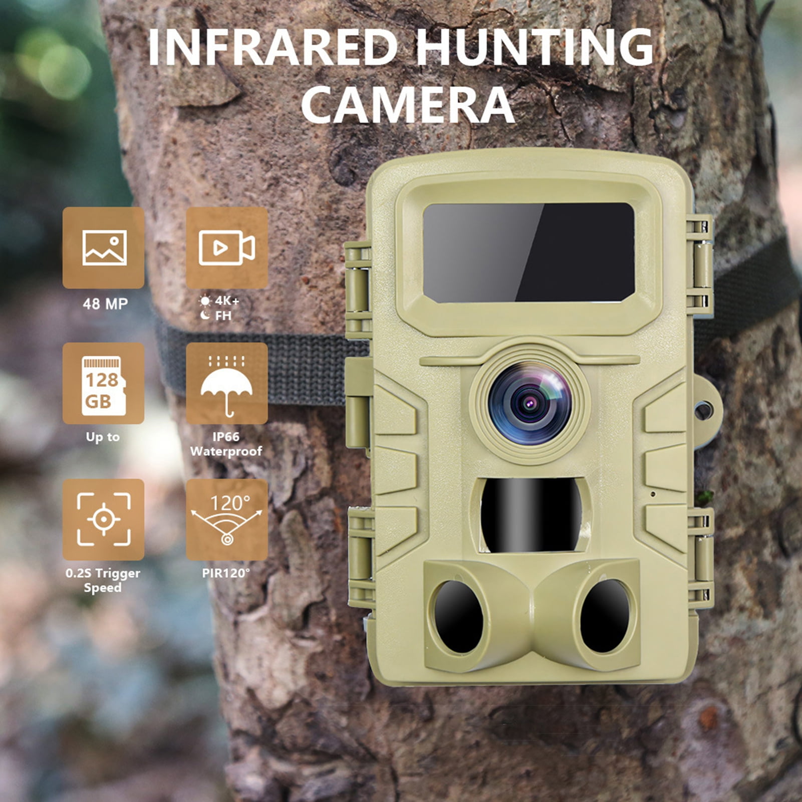 Qiuikloi Trail Camera Night Vision Security Camera - 120-Degree PIR ...