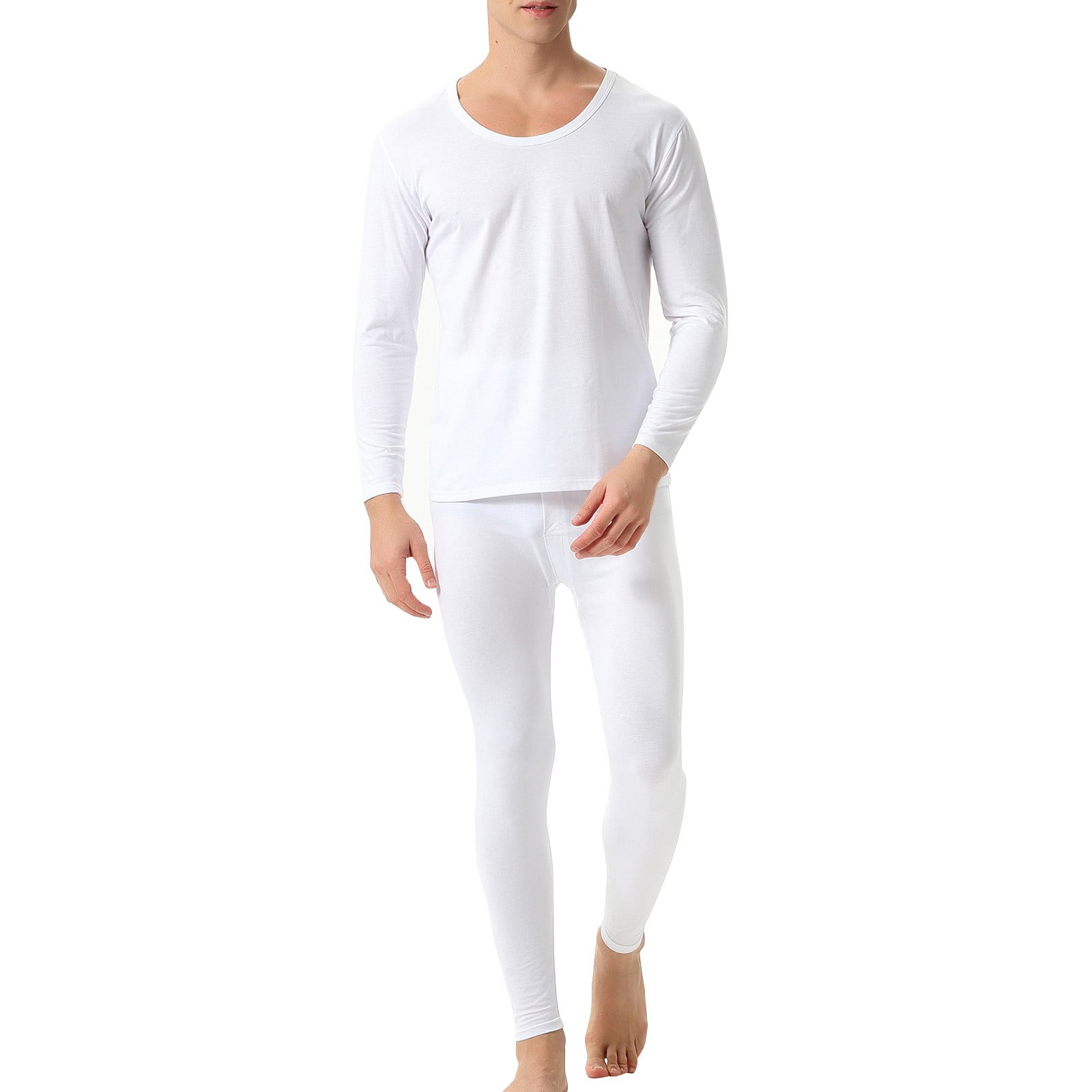 Qiuju Two Piece Sets for Men, Men's Thermal Underwear Set Fleece Lined ...