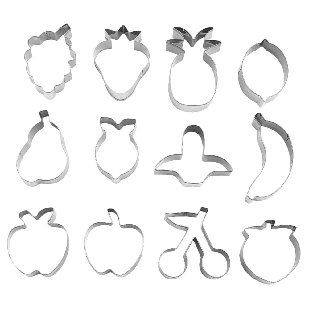 Qius 12Pcs Fruit Cookie Cutters Set Metal Biscuit Cutter Molds ...