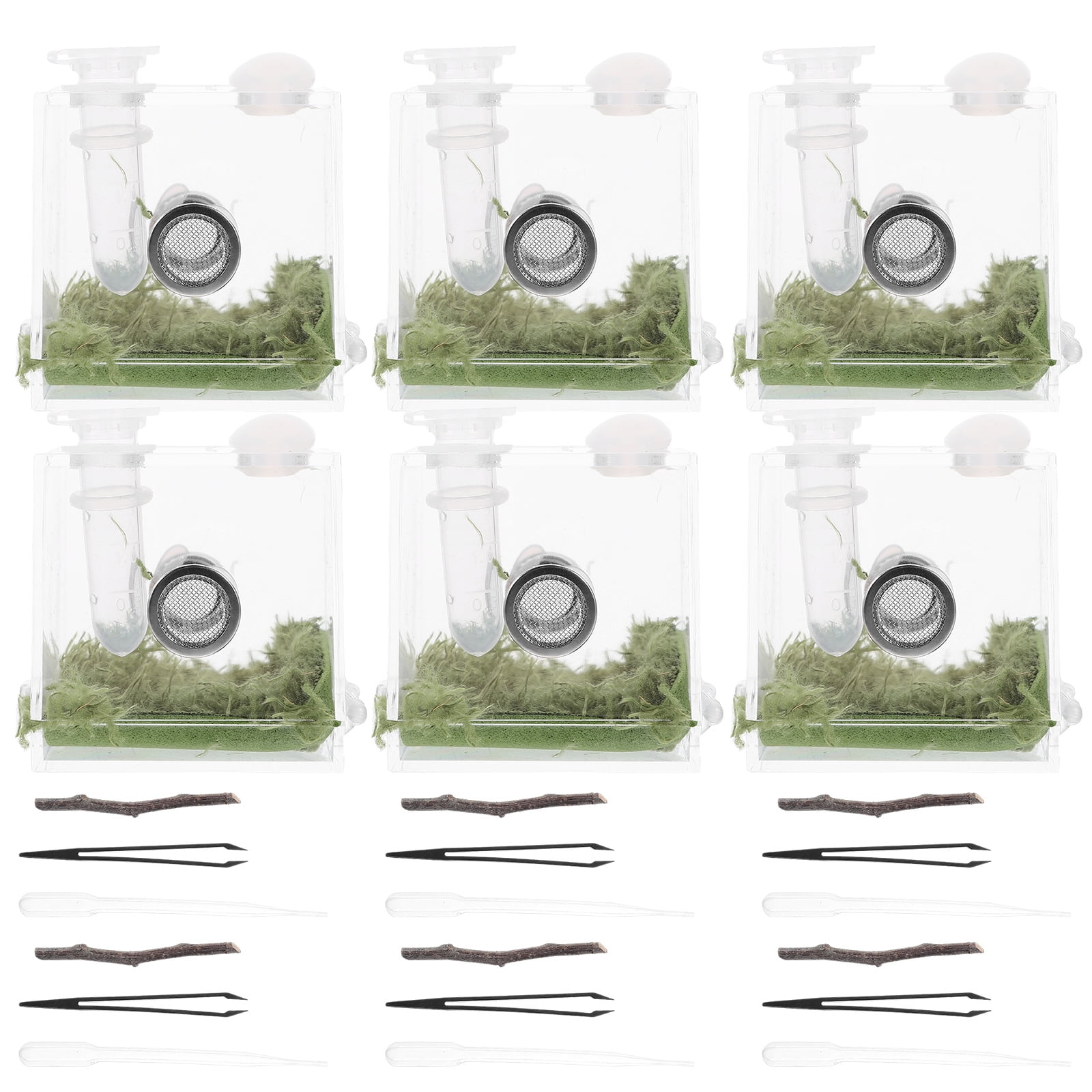 Qius 2 Sets of Jumping Spider Enclosure Box Spider Habitat Box Acrylic ...