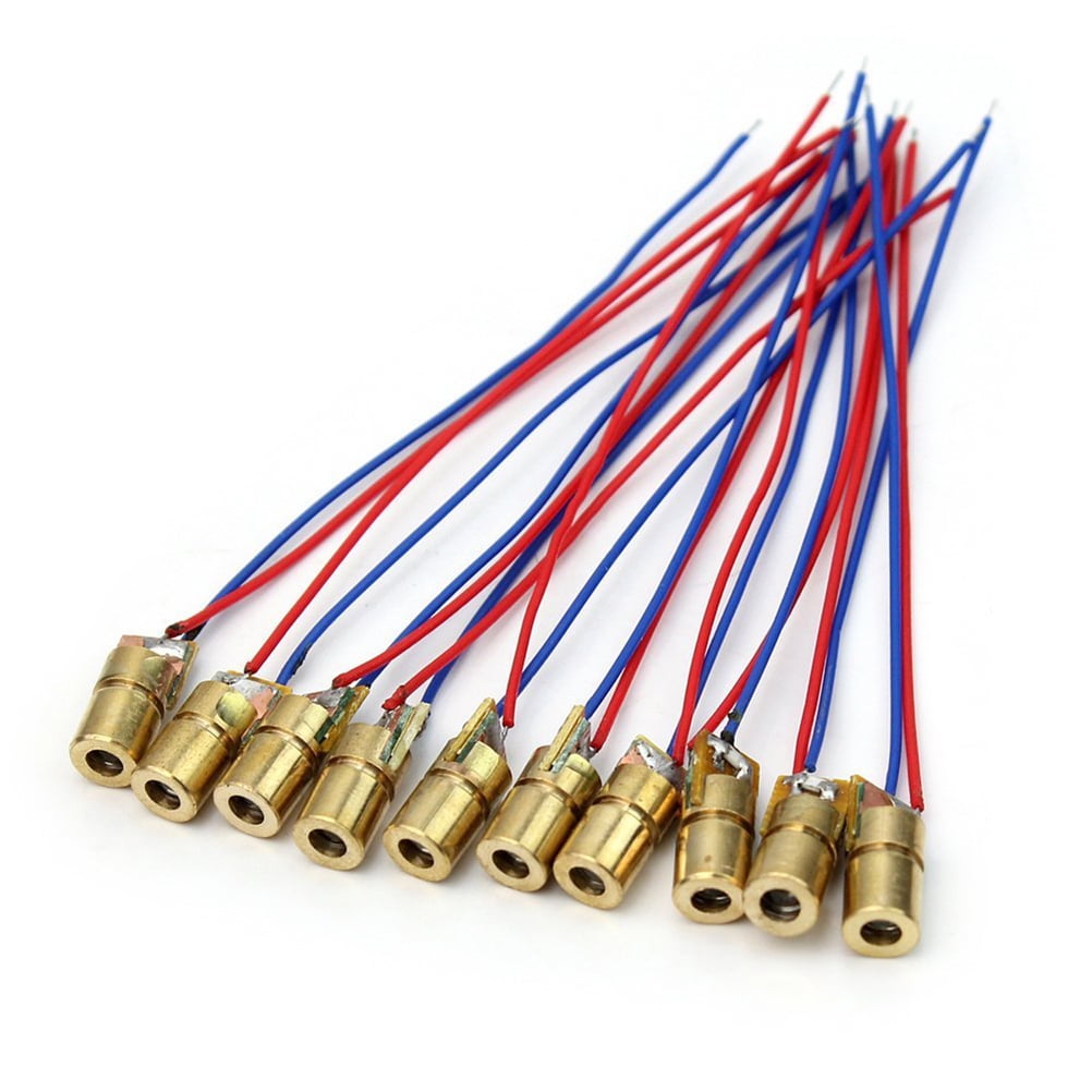 Qiushaoyue 10pcs 3 Volt 5mW 650nm Red Dot Diode Module Heads - Walmart.com