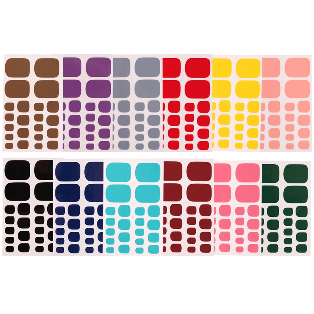 Qiushaoyue 12 Sheets Toe Nail Stickers Decors Exquisite Nail Decals Toe ...