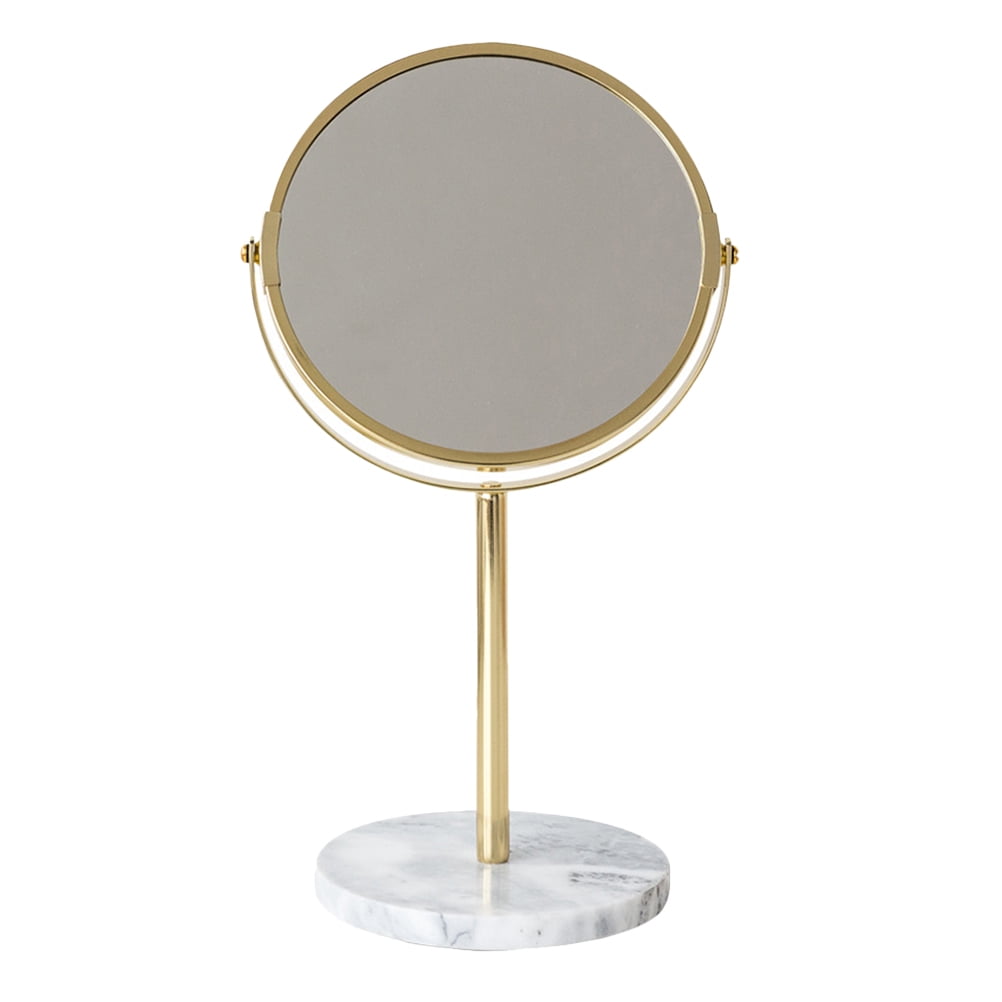 Qiushaoyue 1Pc Desktop Makeup Mirror Marble Cosmetics Mirror Girl ...