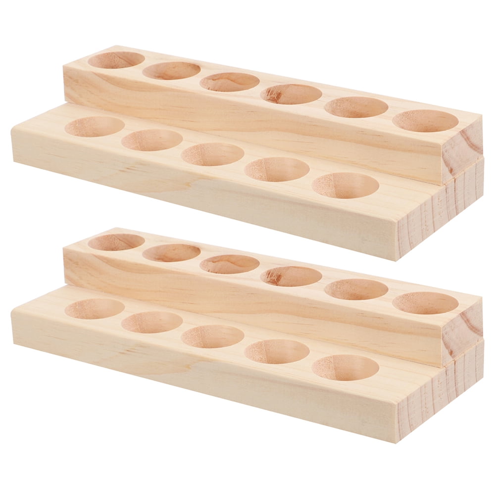NIYANGLE Essential Oil Storage Racks For Living Room Light Brown 2Pcs ...