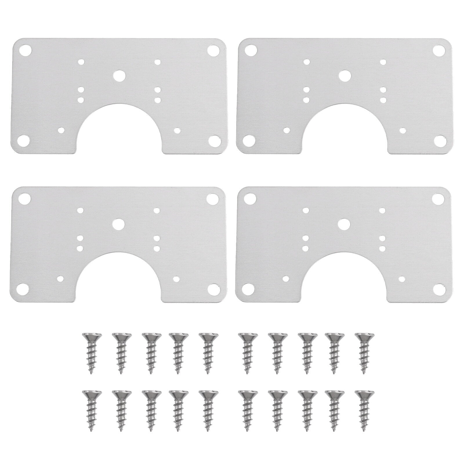 Qiushaoyue 4 Sets Stainless Steel Fixing Plate Hinge Set Cabinet Door ...
