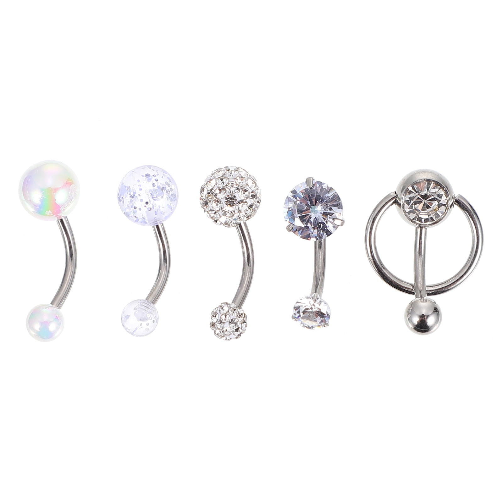 Qiushaoyue 5pcs Beautiful Body Piercing Jewelries Navel Rings Belly ...