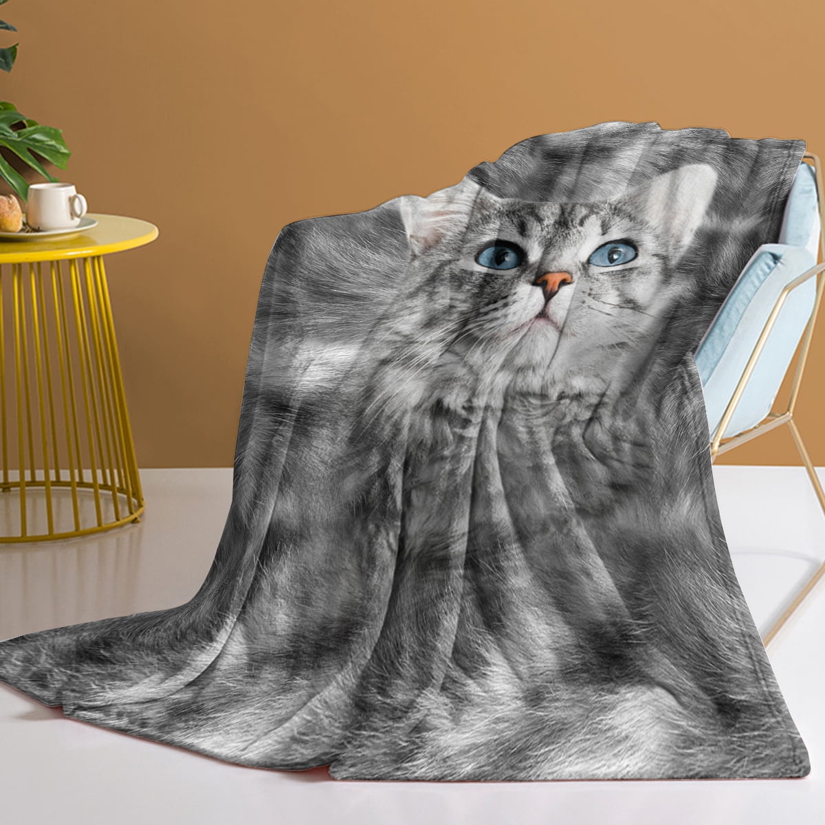 Qiushi Cat Blankets for Cat Lovers Cute Cat Blanket for Girls Women ...