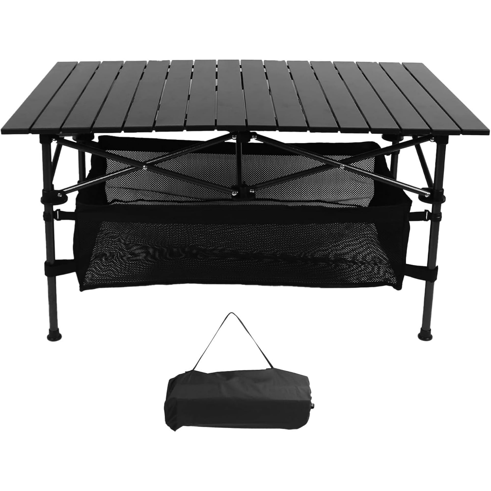 Qiushi Lightweight Aluminum Folding Camping Table, Portable Roll-Up ...