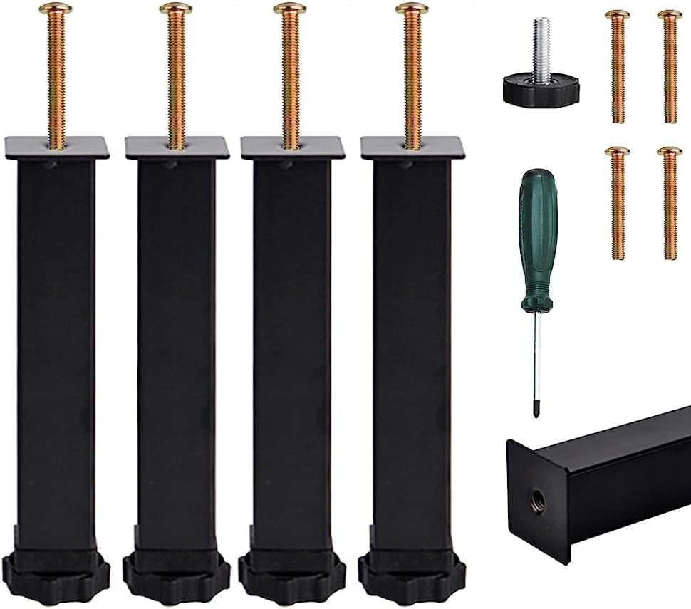 Qivine Bed Frame Support Legs, Metal Replacement Legs for Bed Frame Bed ...