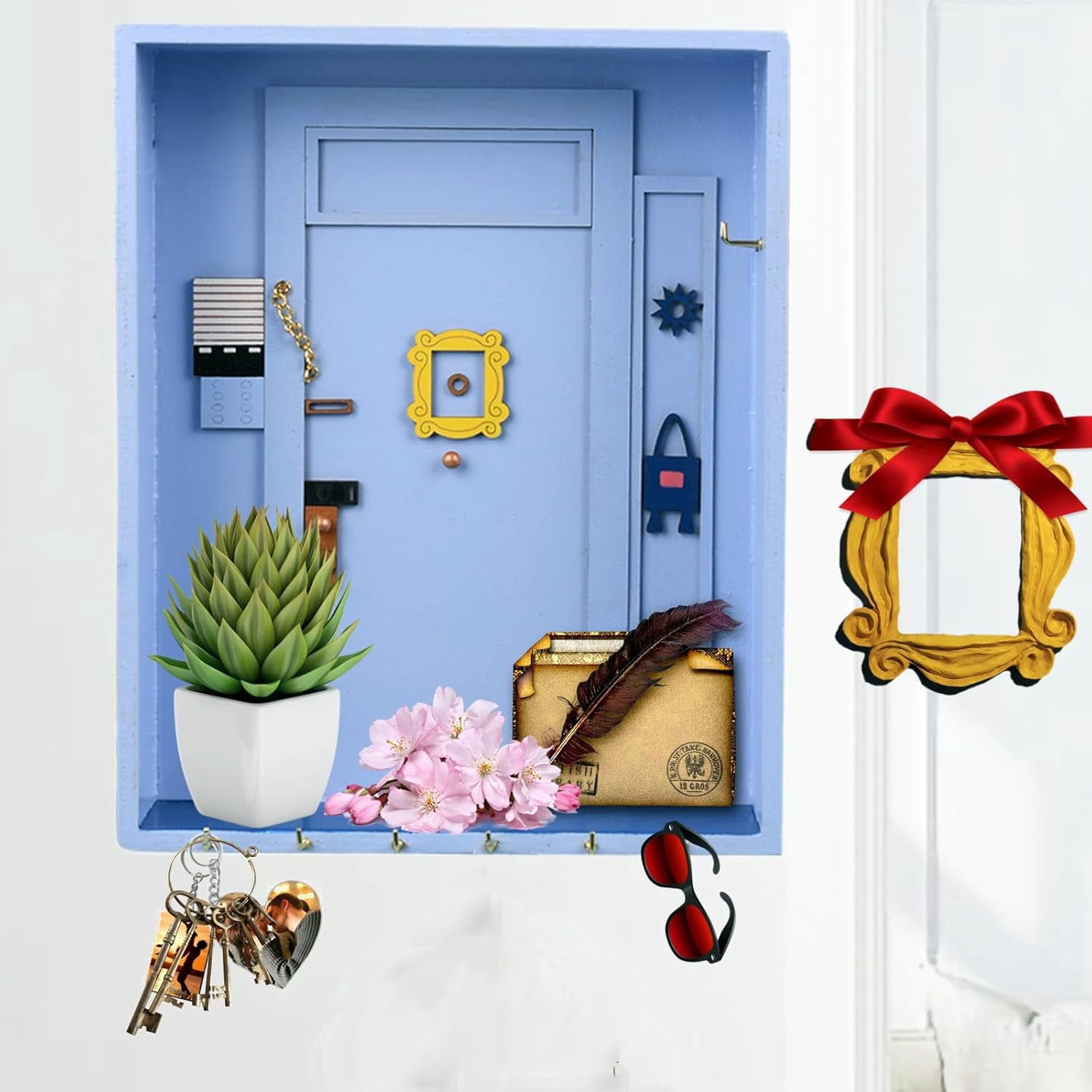 Qivine Friends Key Holder for Wall, Hanging Friends Merchandise Wall ...