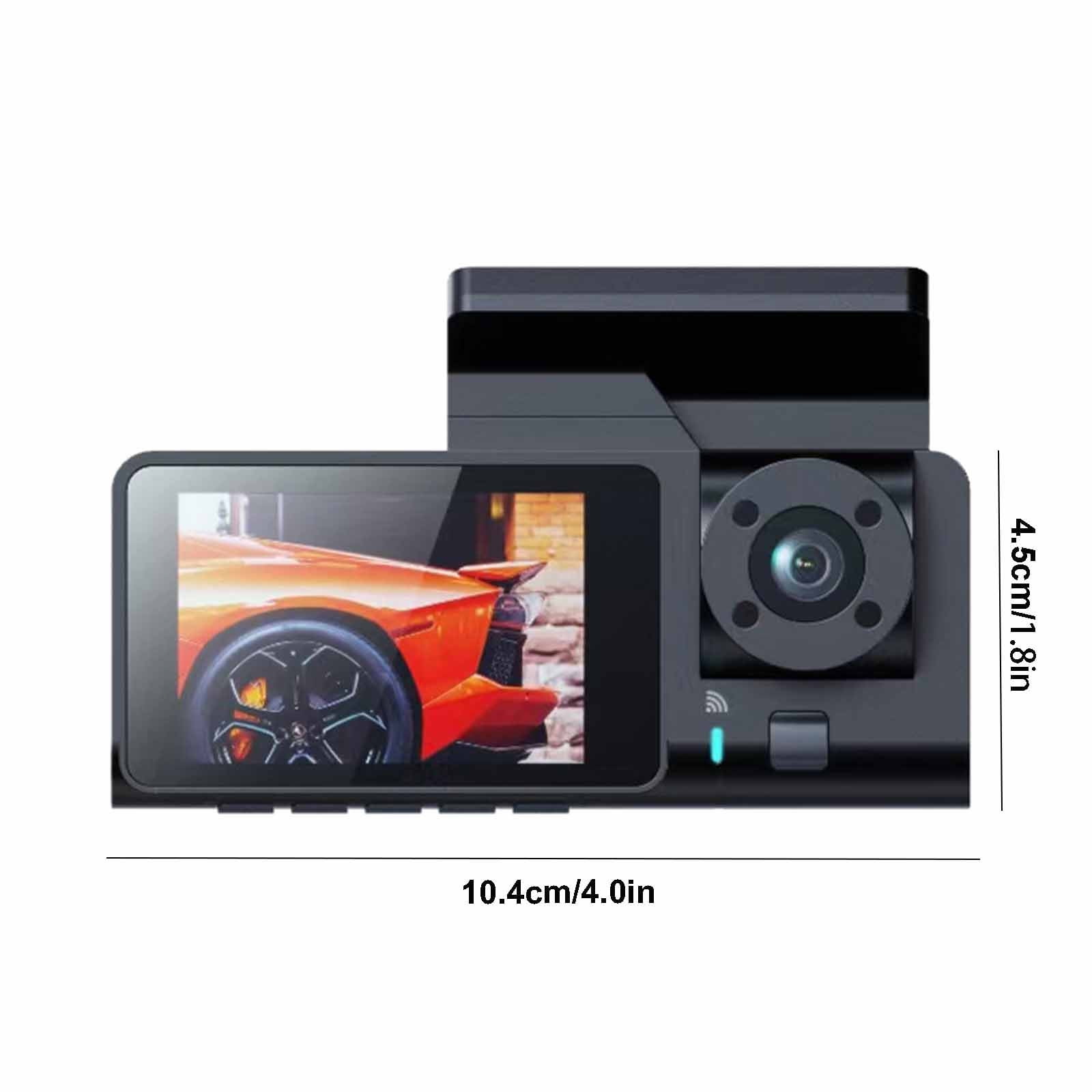QiwagFerng Dash Cam Front Inside Rear 2 Inch 1080P HD Screen Dash ...