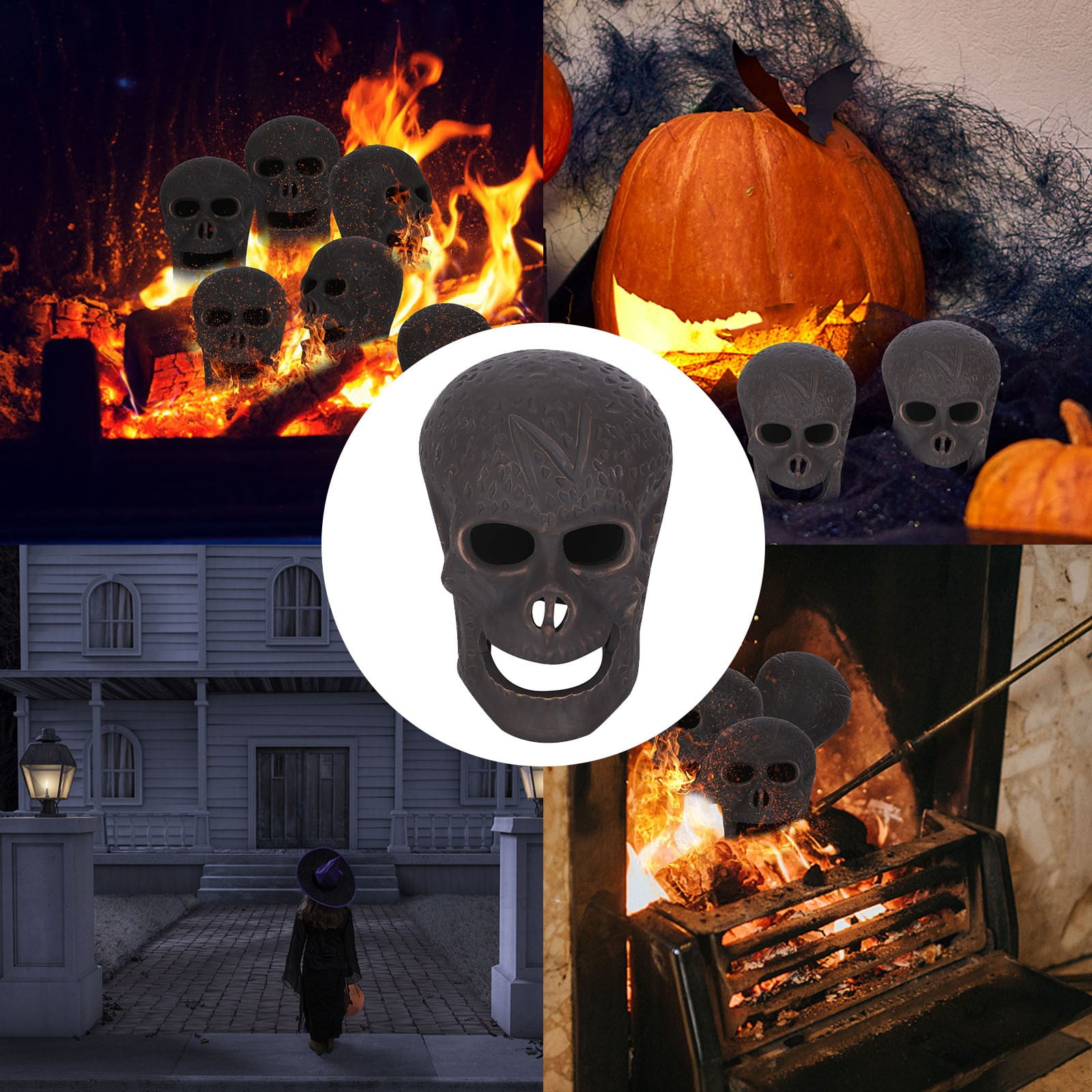 Flash Sale!Reusable Skeleton Flame Fireproof ResinFor Bonfire Fireplace ...